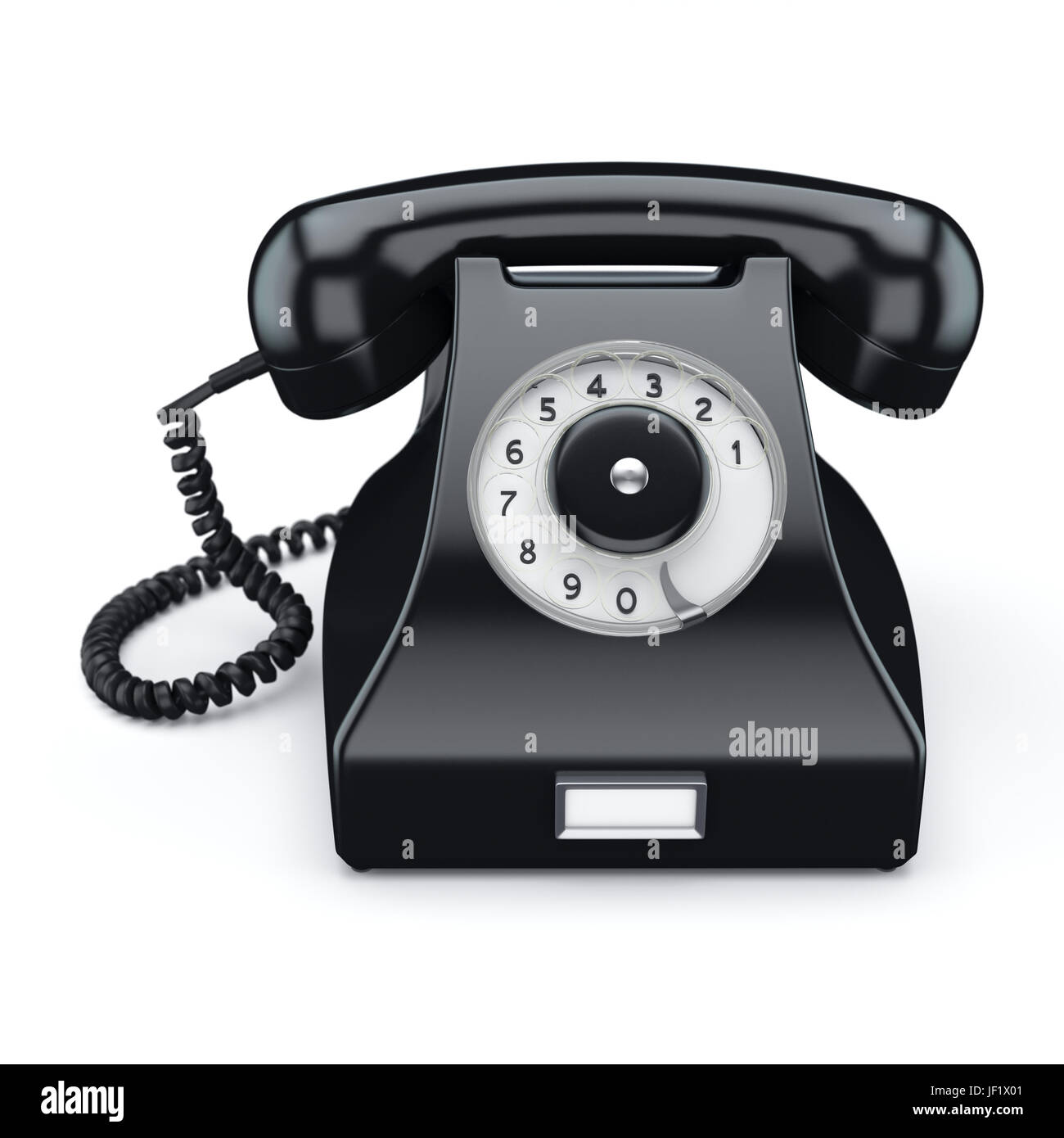 3D rendering old black phone Stock Photo - Alamy