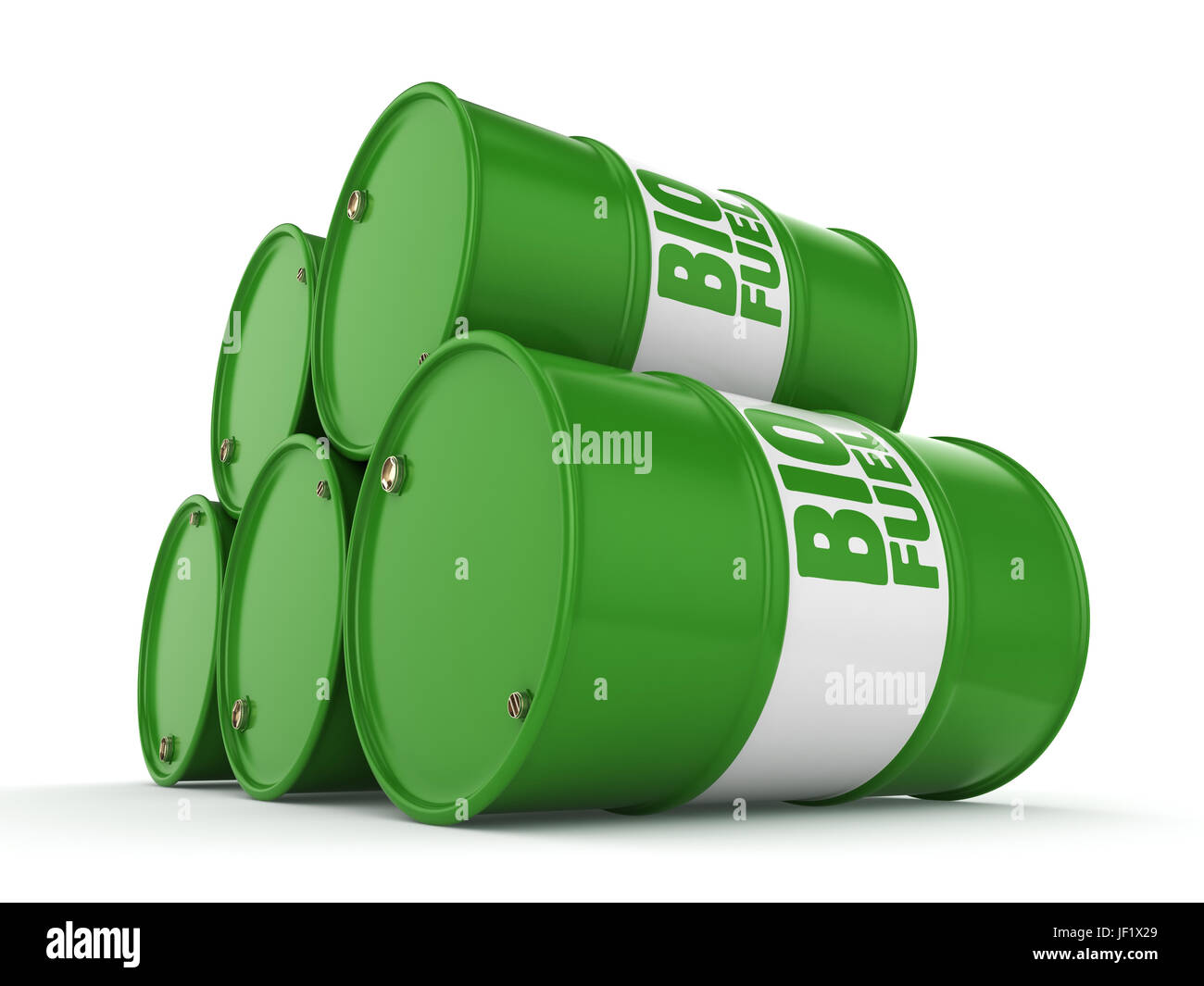 3D rendering barrels of biofuels Stock Photo - Alamy