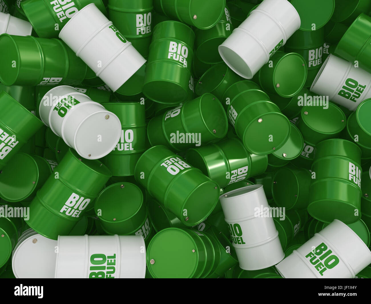 3D rendering barrels of biofuels Stock Photo - Alamy