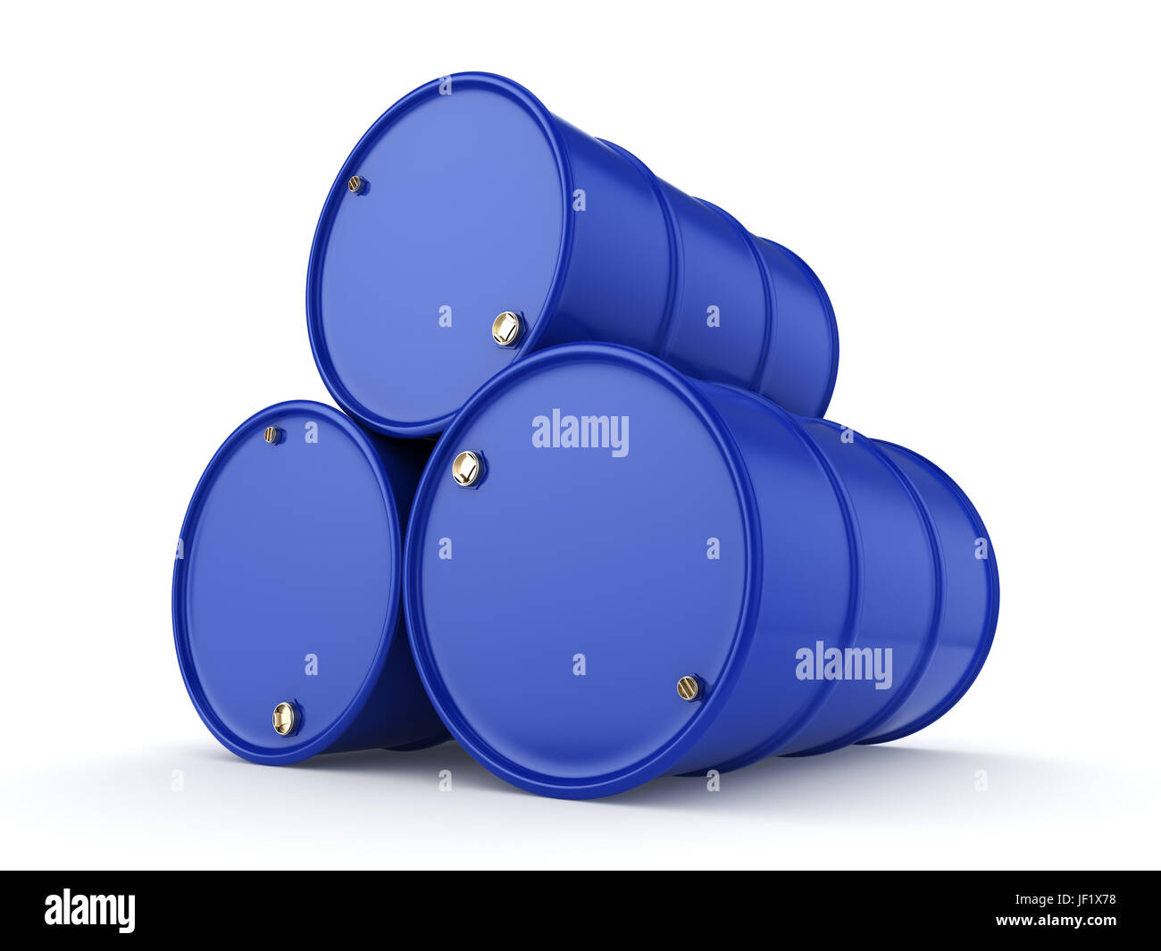 3D rendering blue barrels Stock Photo - Alamy