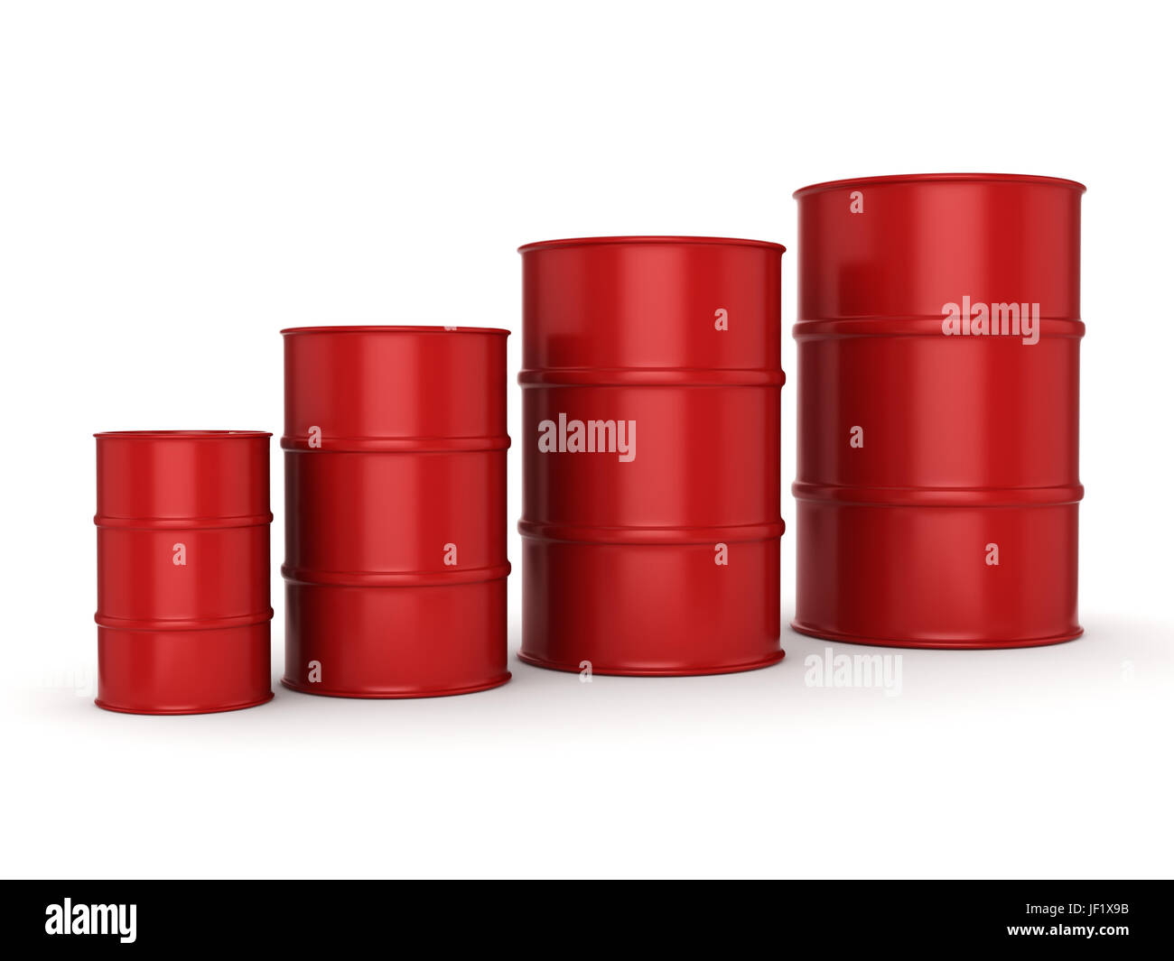 3D rendering red barrels Stock Photo - Alamy