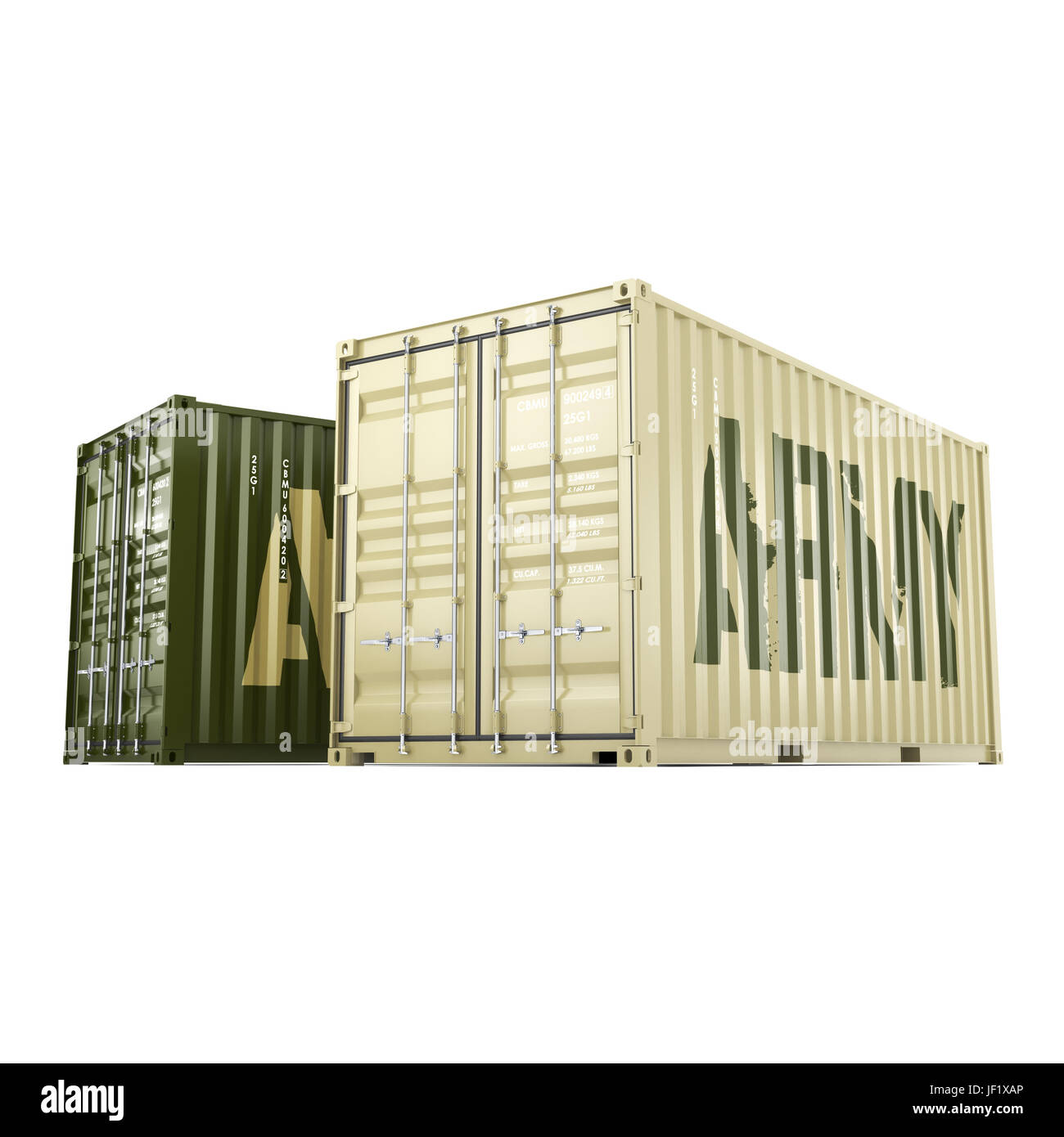 3D rendering army containers Stock Photo - Alamy