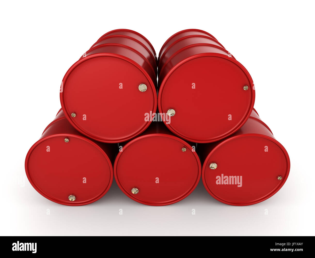 3D rendering red barrels Stock Photo - Alamy