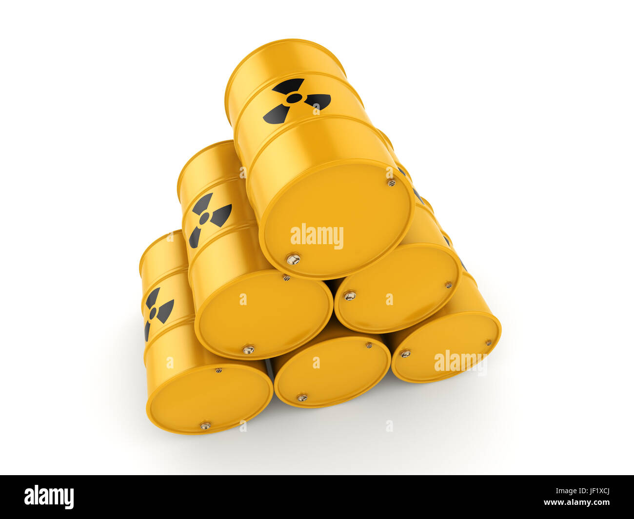 3D rendering radioactive barrels Stock Photo - Alamy