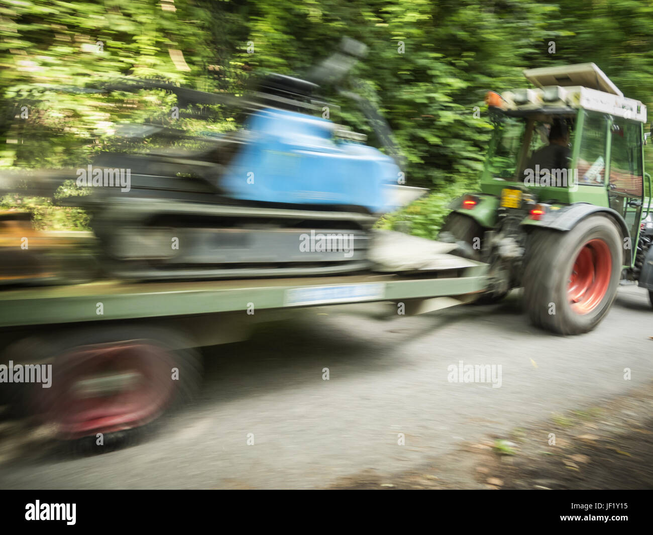 fast tractor with trailer Stock Photo - Alamy