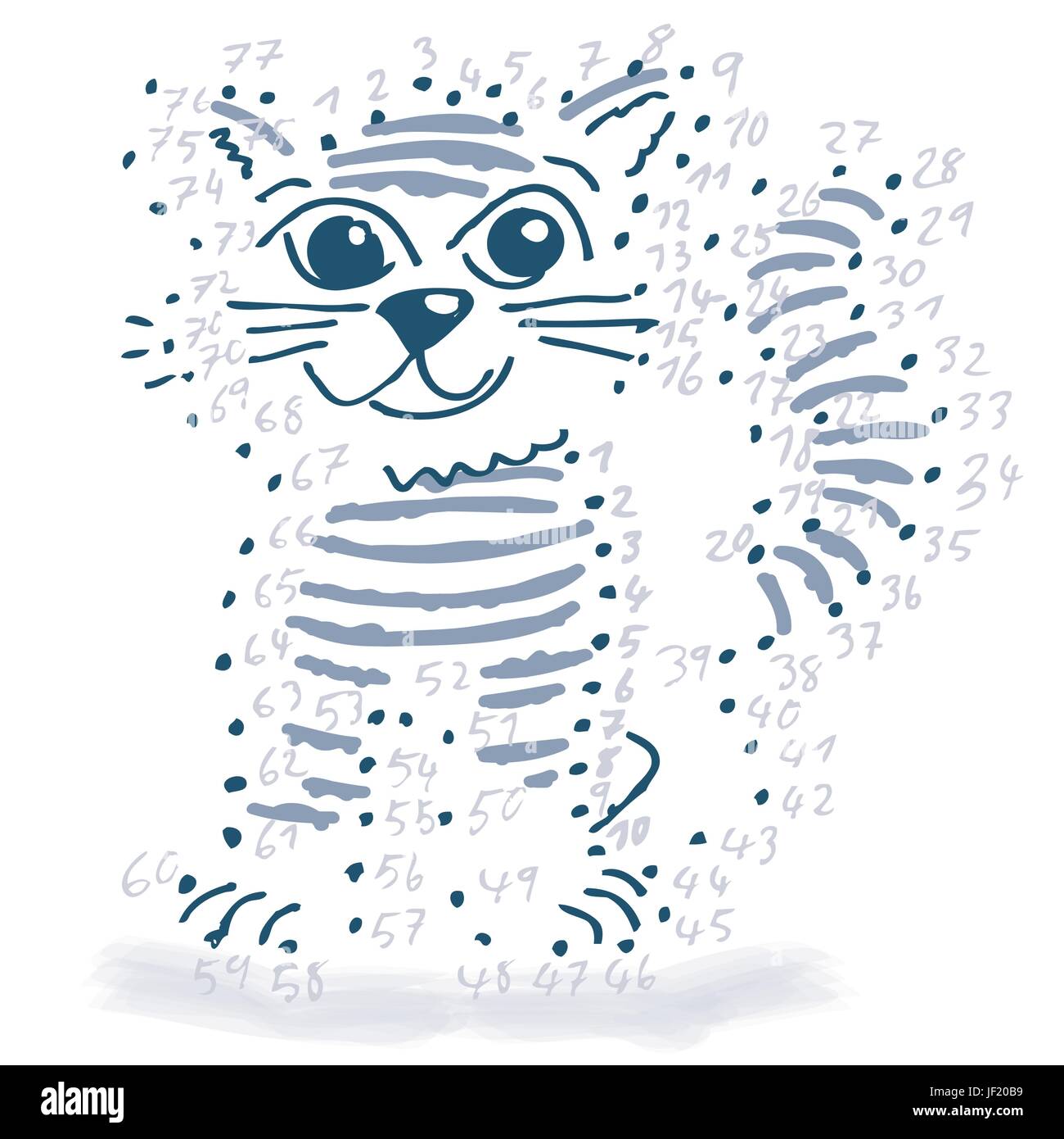 point drawing with cat Stock Vector Image & Art - Alamy