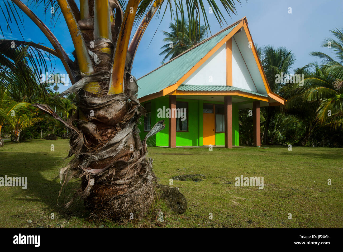 Colourful church, Island of Yap, Micronesia Stock Photo - Alamy