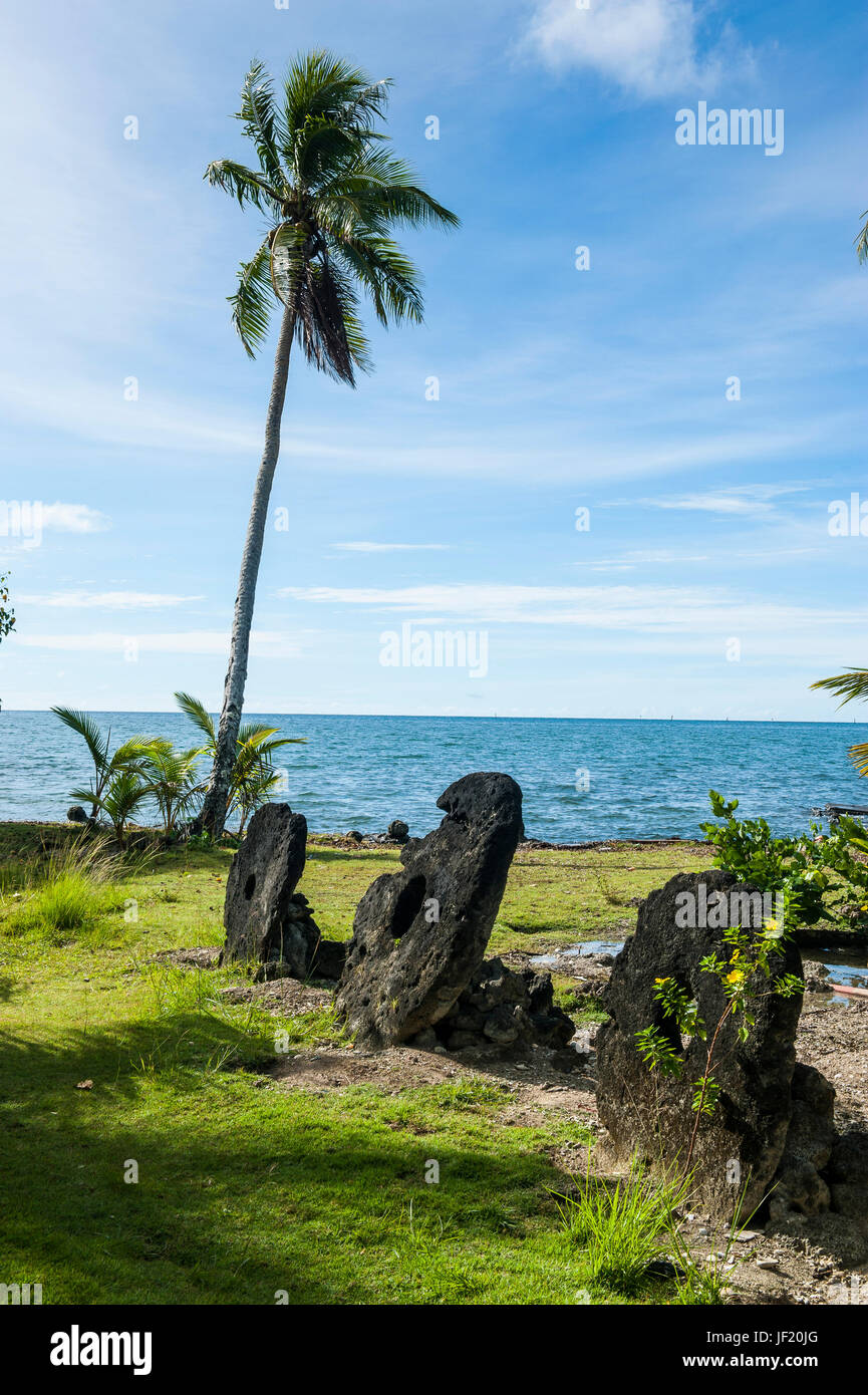 Stone money on the island of Yap, Micronesia Stock Photo - Alamy