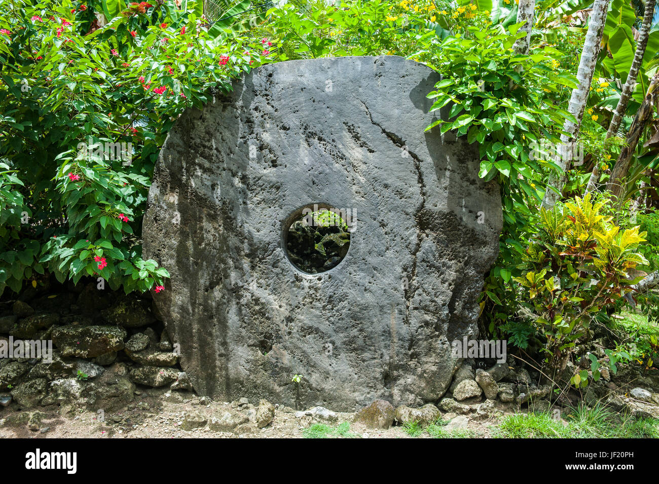 Stone money on the island of Yap, Micronesia Stock Photo - Alamy
