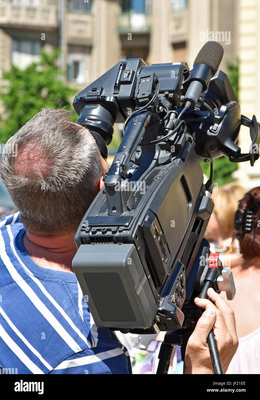 Cameraman at work Stock Photo - Alamy