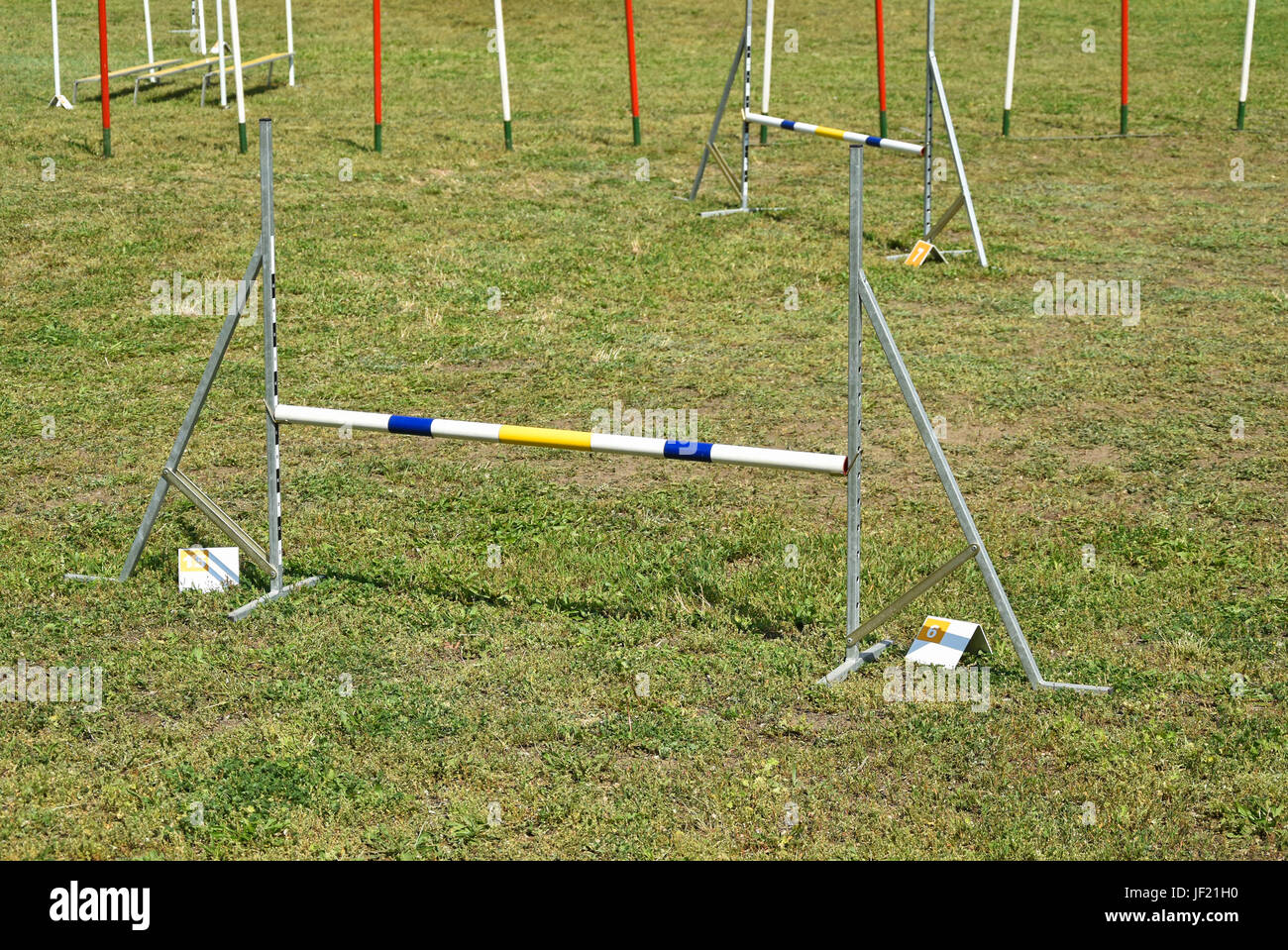 Hurdle gates of the dog agility contest Stock Photo - Alamy