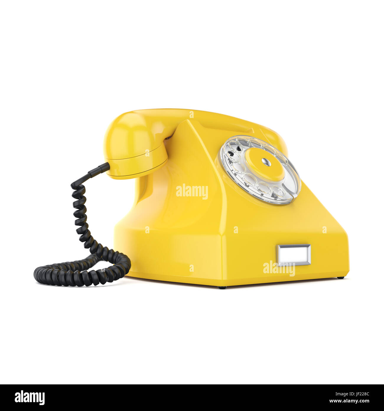 3D rendering old yellow phone Stock Photo - Alamy