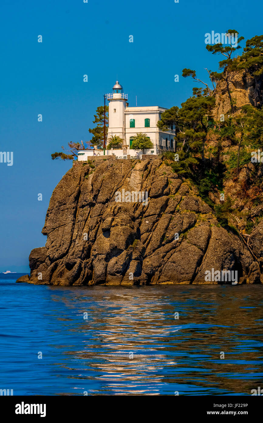 Italy Liguria Natural park of Portofino - Portofino - Lighthouse Stock ...