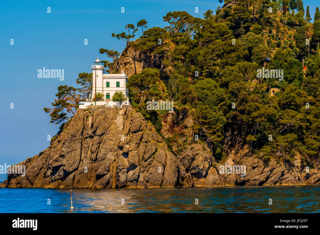 Italy Liguria Natural park of Portofino - Portofino - Lighthouse Stock ...