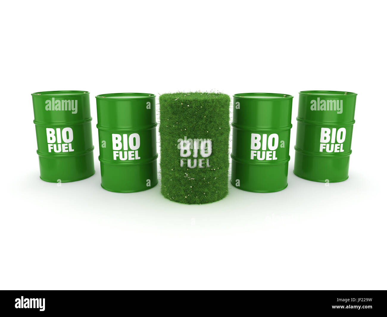 3D rendering barrels of biofuels Stock Photo - Alamy