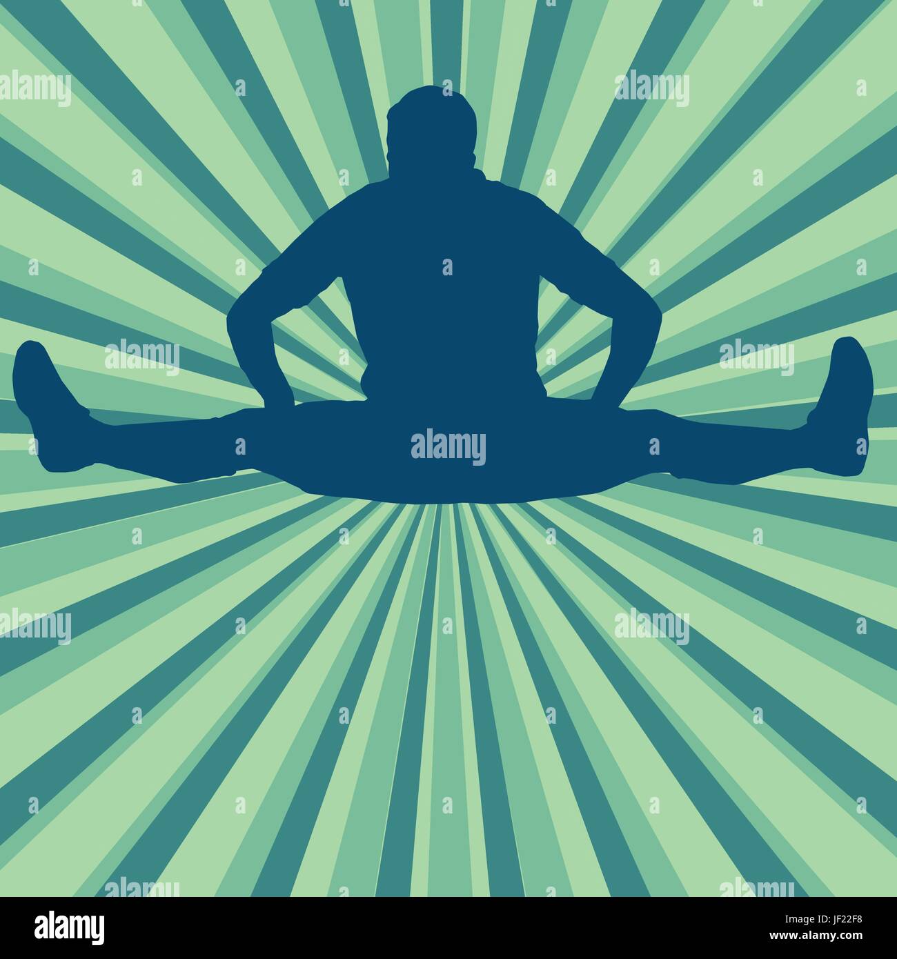 Warm up exercise man vector background abstract sunburst Stock Vector ...