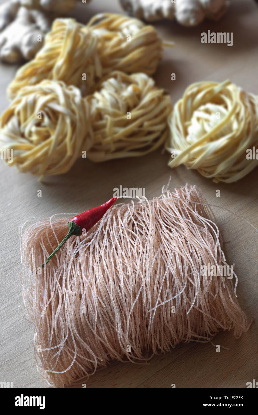 Chinese cuisine: Red rice noodles Stock Photo - Alamy