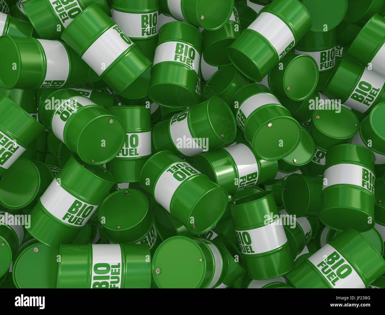 3D rendering barrels of biofuels Stock Photo - Alamy