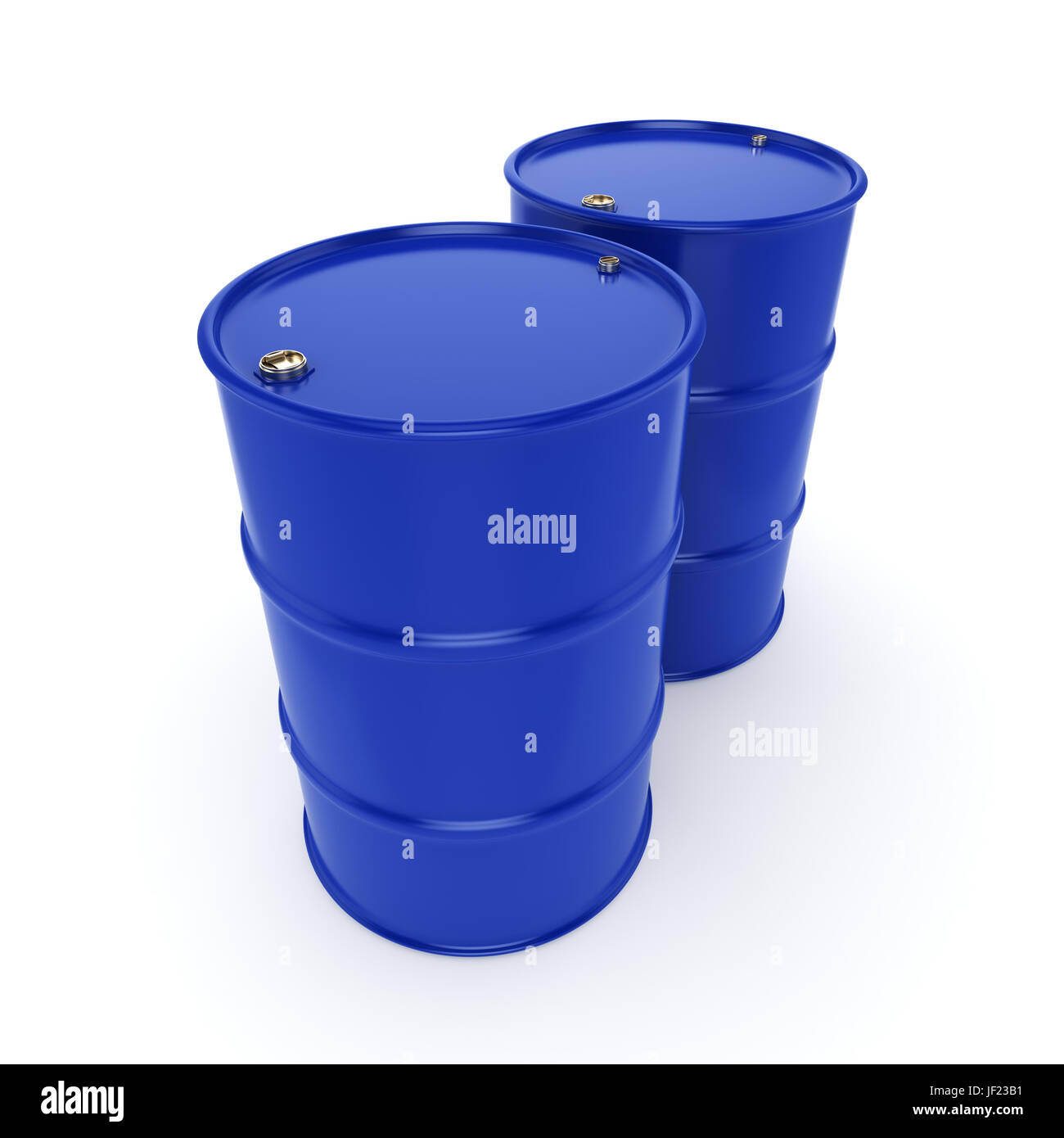 3D rendering blue barrels Stock Photo - Alamy