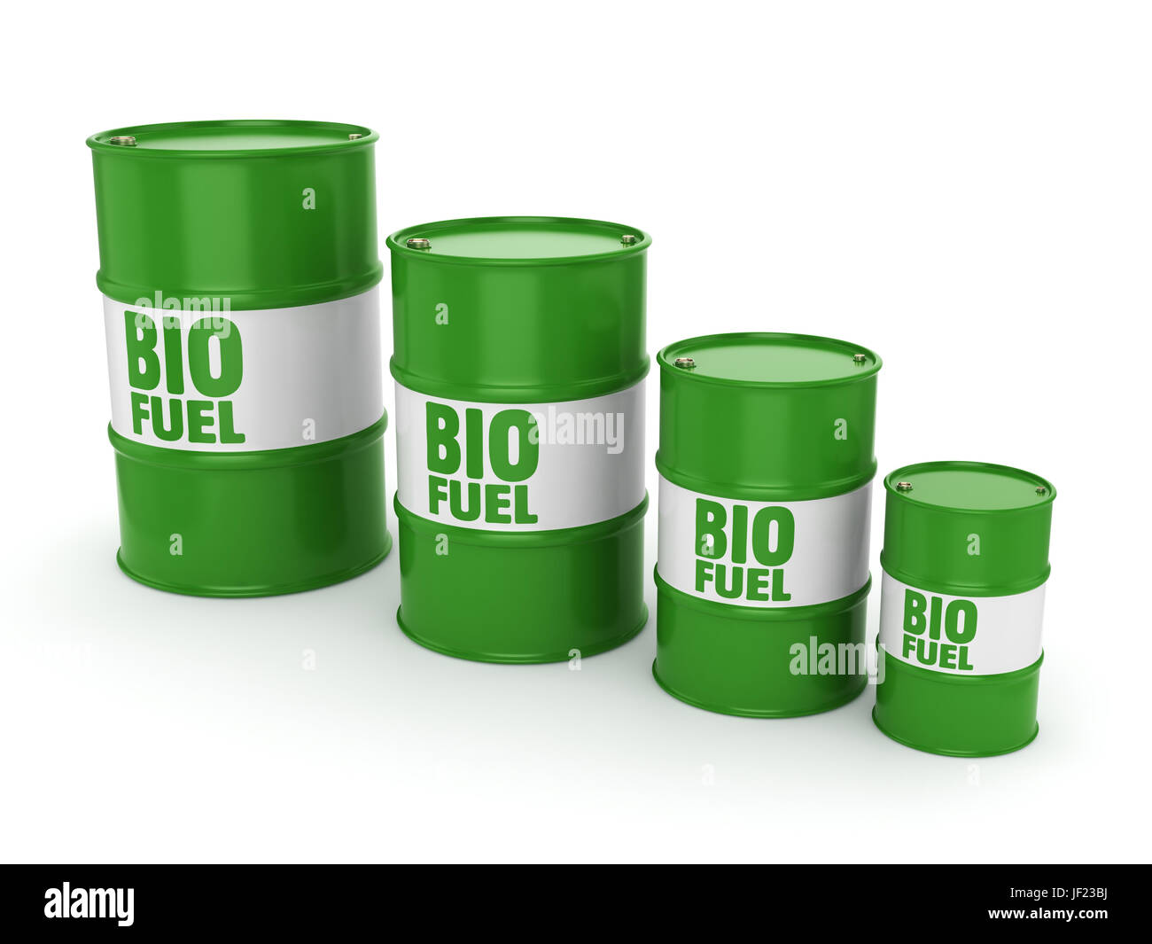 3D rendering barrels of biofuels Stock Photo - Alamy