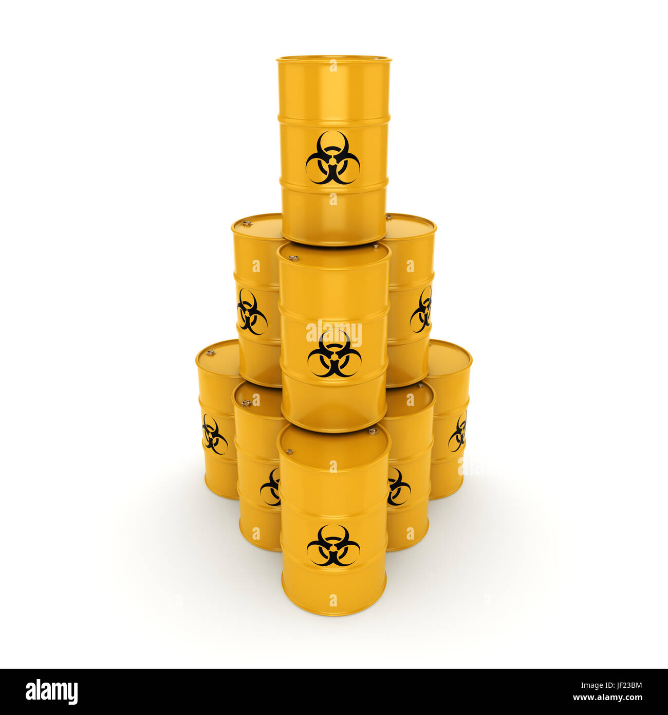 3D rendering biohazard barrels Stock Photo - Alamy