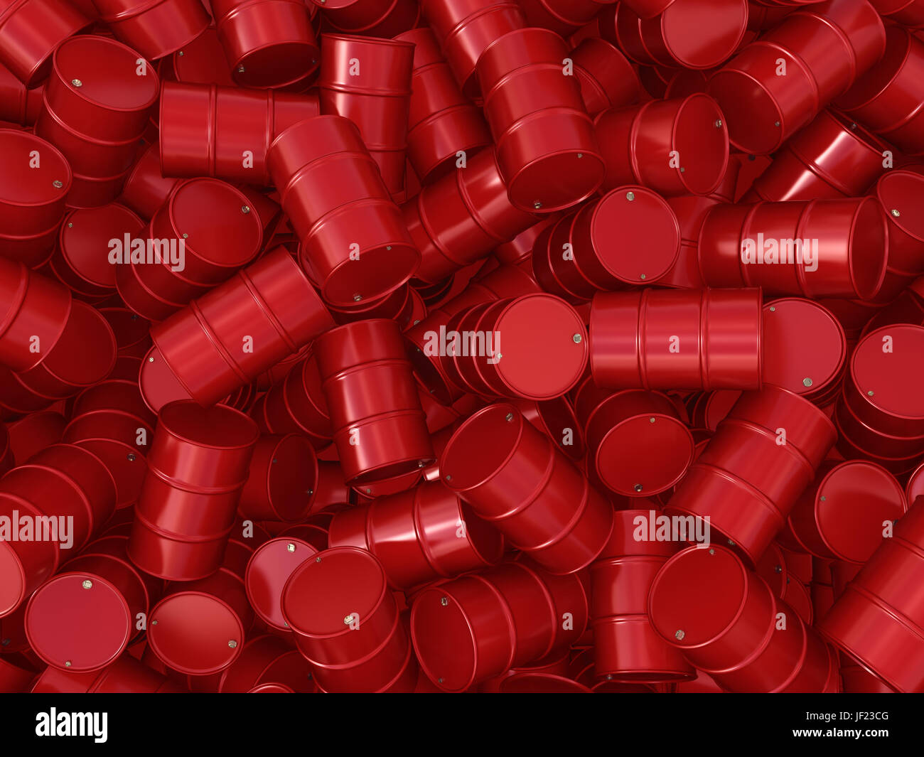 3D rendering red barrels Stock Photo - Alamy