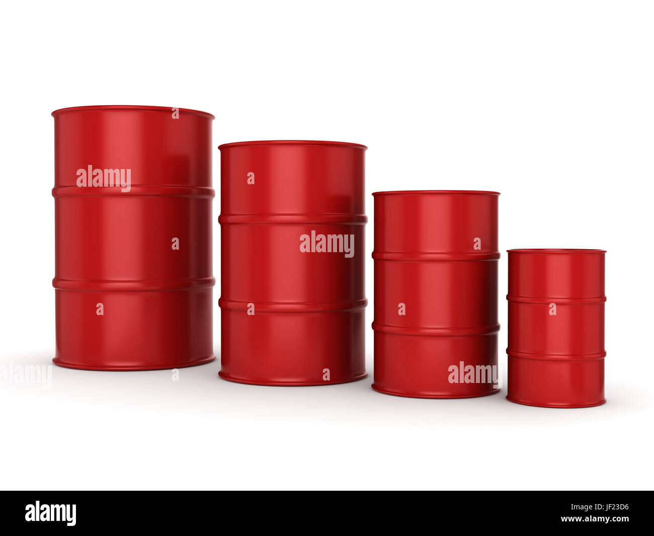 3D rendering red barrels Stock Photo - Alamy
