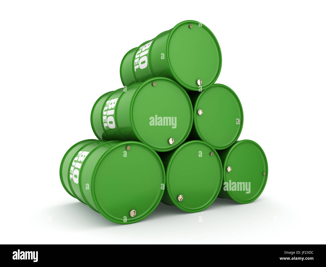 3D rendering barrels of biofuels Stock Photo - Alamy