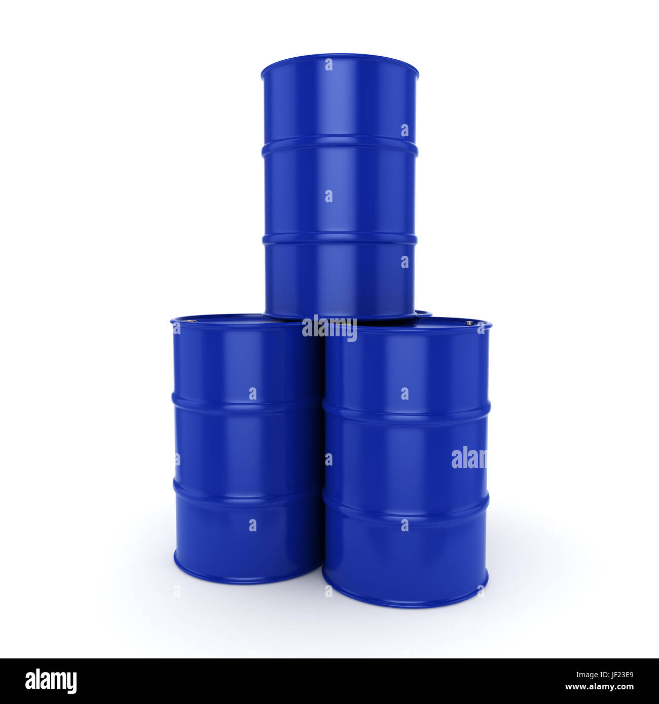 3D rendering blue barrels Stock Photo - Alamy