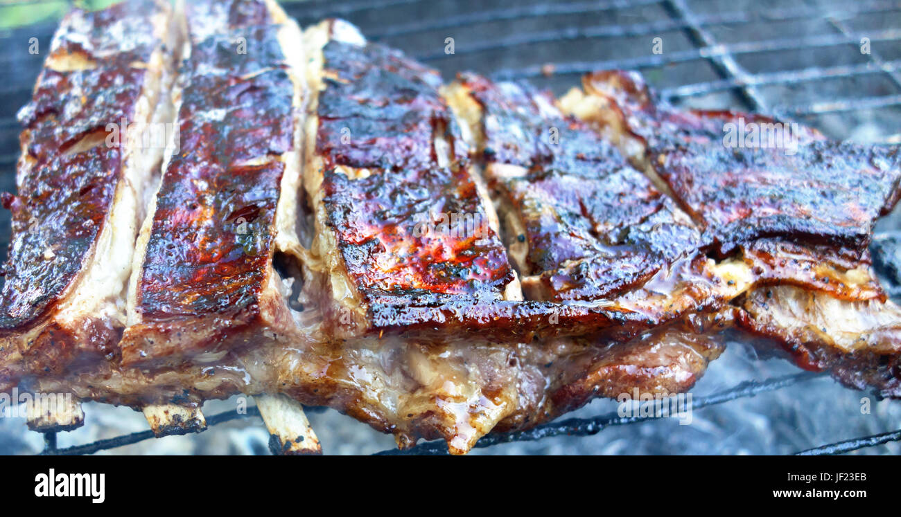 grilled ribs ready to eat Stock Photo - Alamy