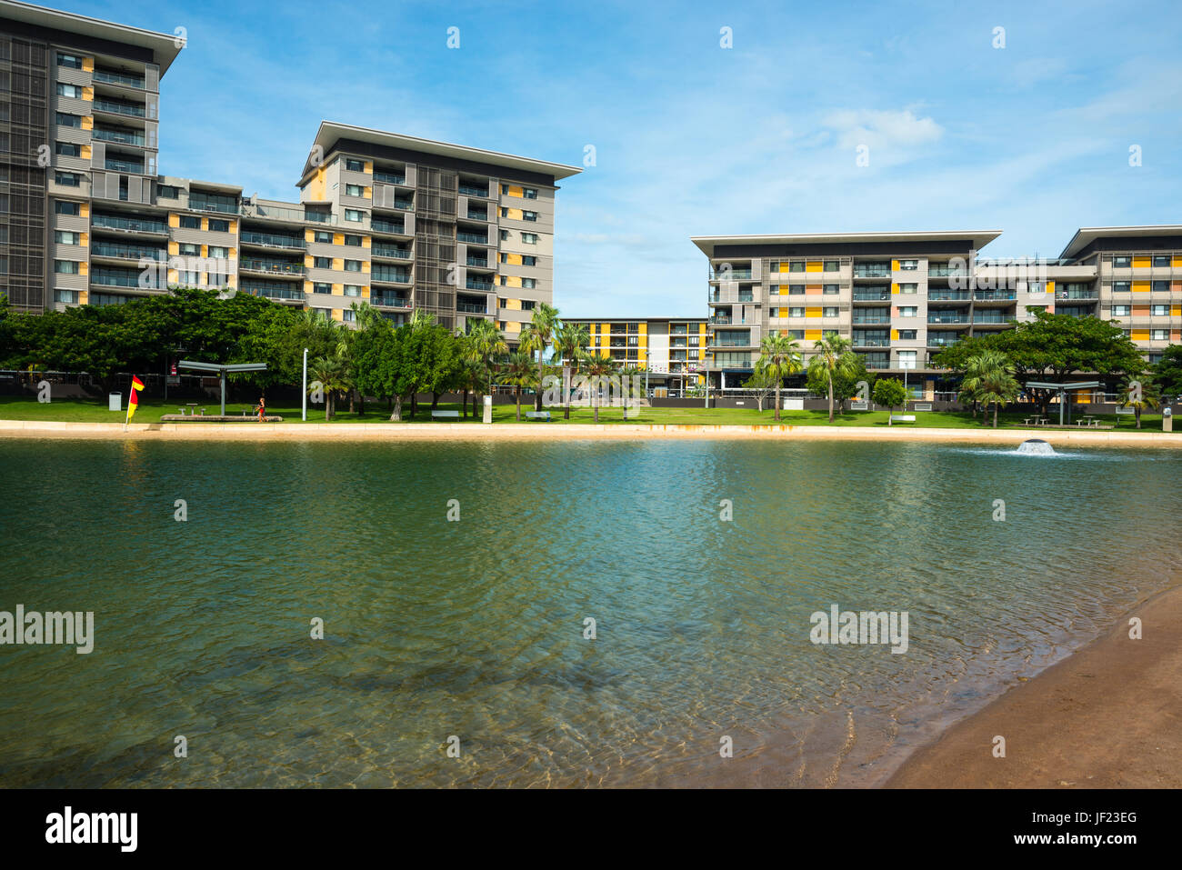 Modern apartment blocks at Waterfront complex, Darwin, Northern ...