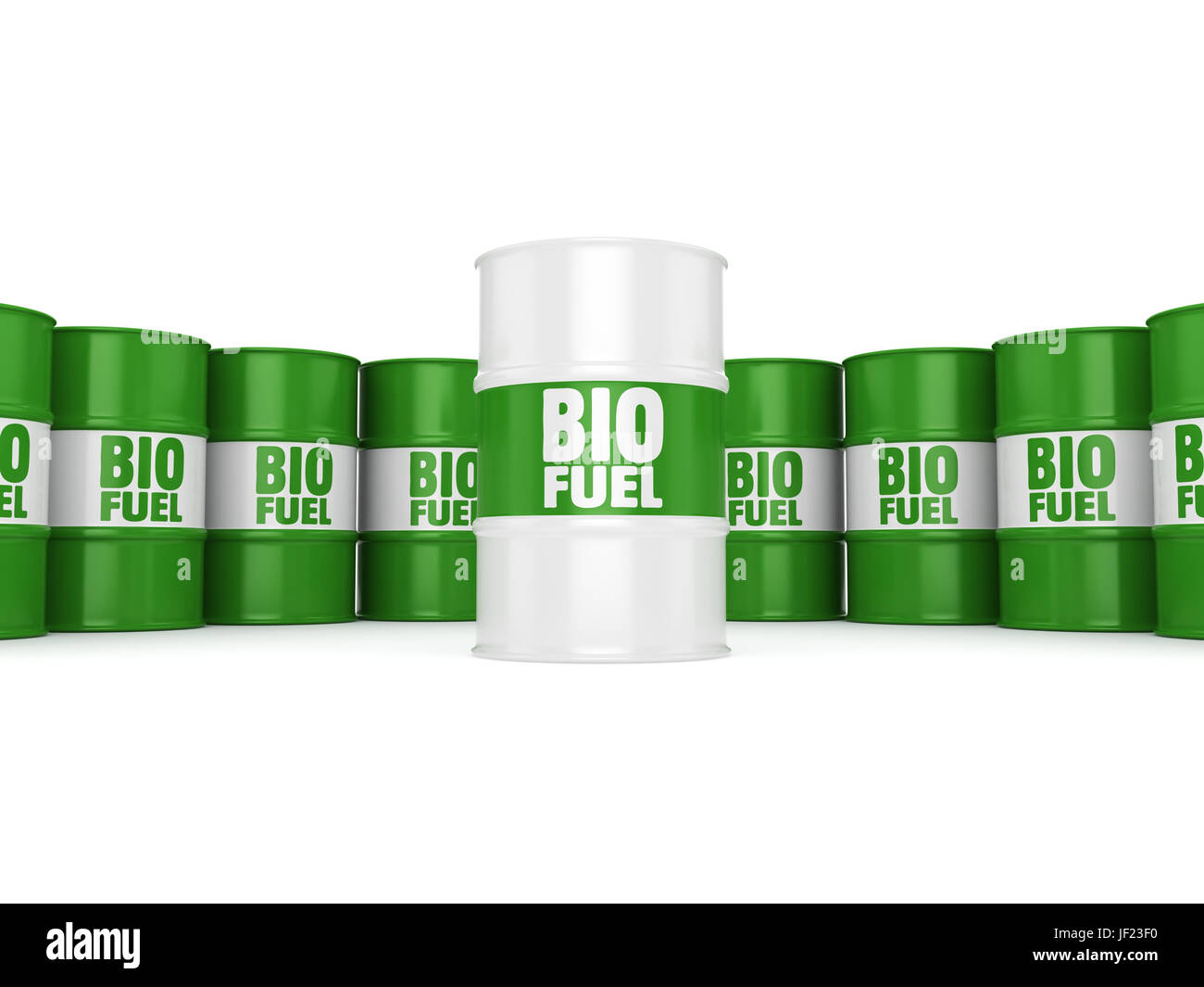 3D rendering barrels of biofuels Stock Photo - Alamy