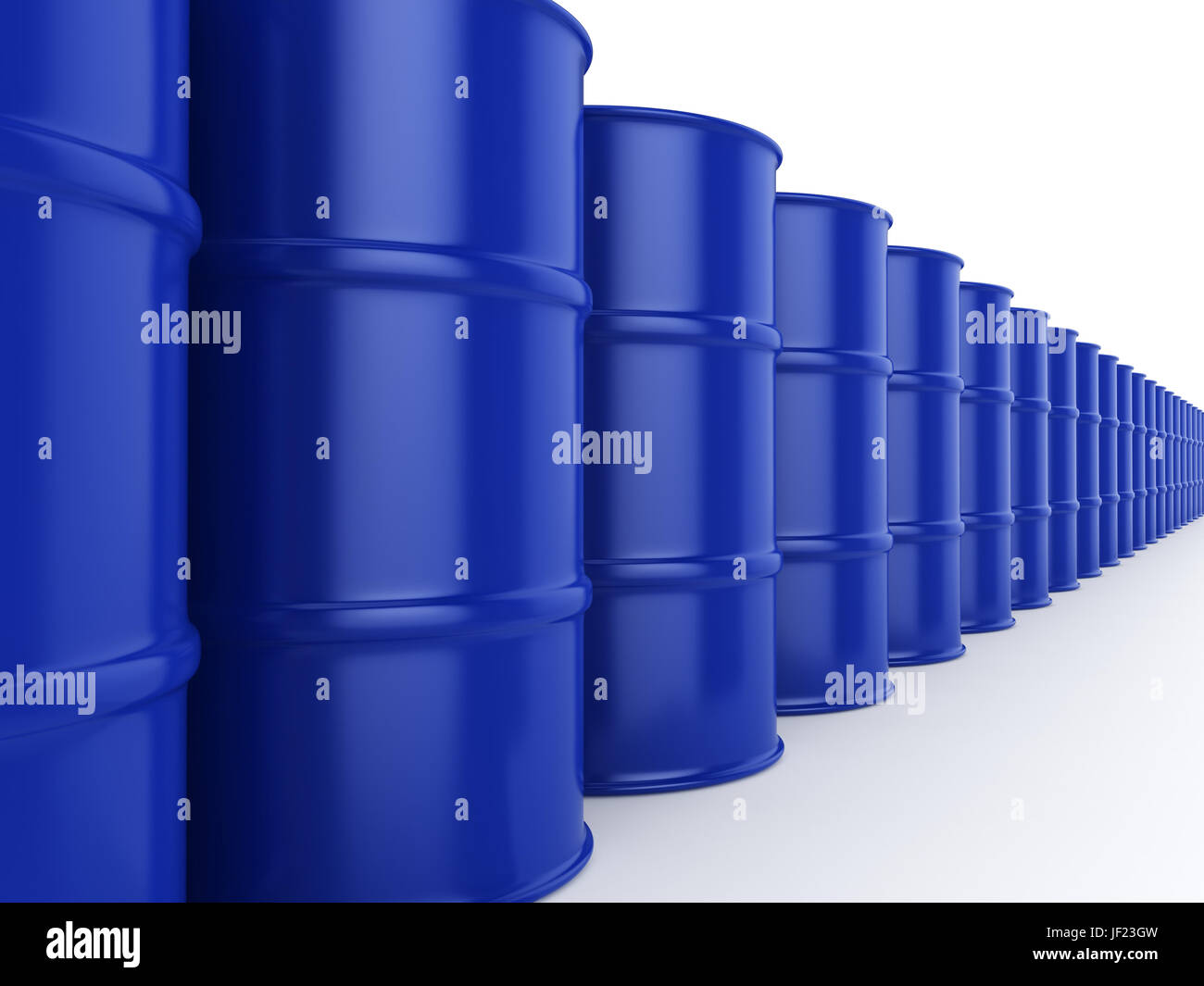 3D rendering blue barrels Stock Photo - Alamy