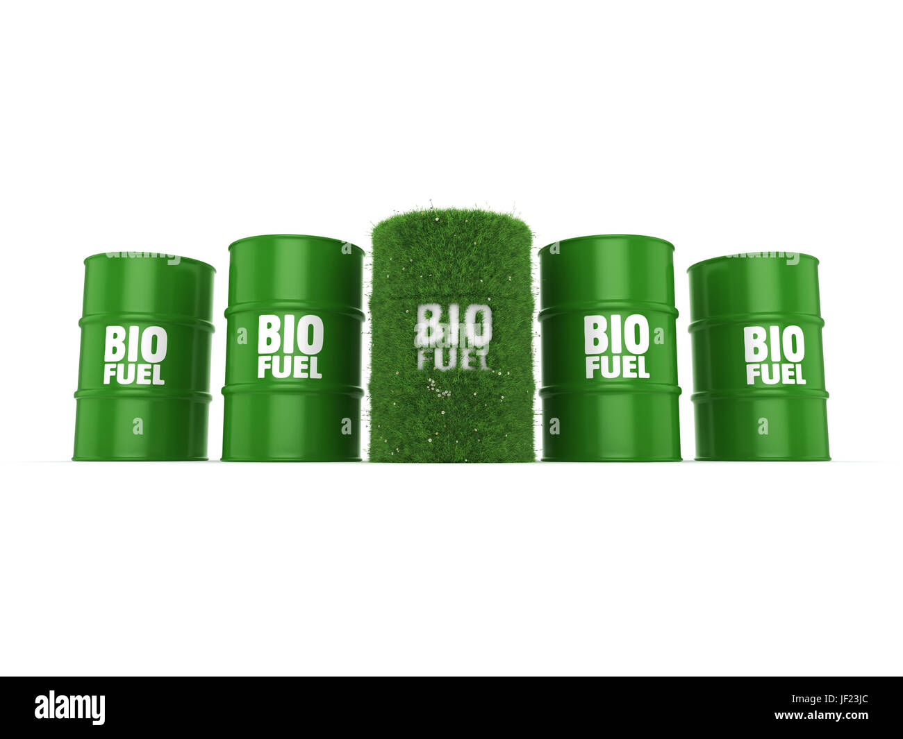 3D rendering barrels of biofuels Stock Photo - Alamy