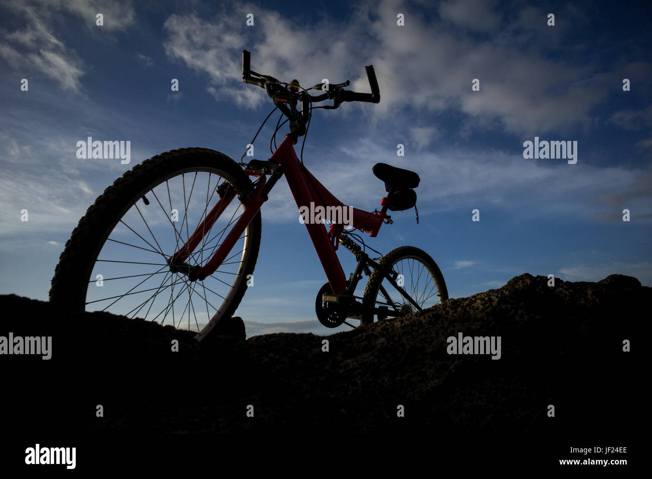 Picture of a Mountain Bike at Sunset Stock Photo - Alamy