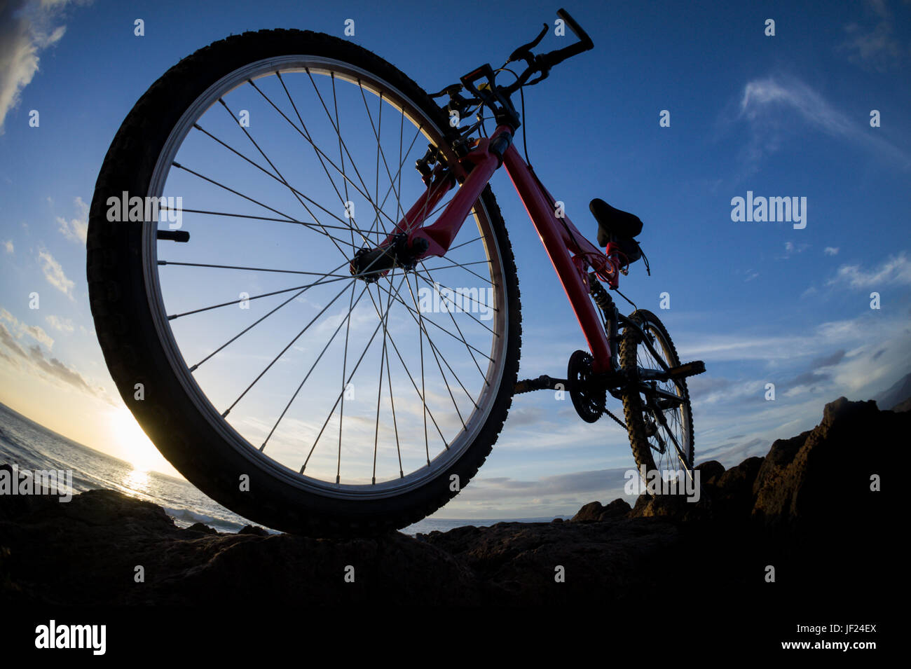 Picture of a Mountain Bike at Sunset Stock Photo - Alamy