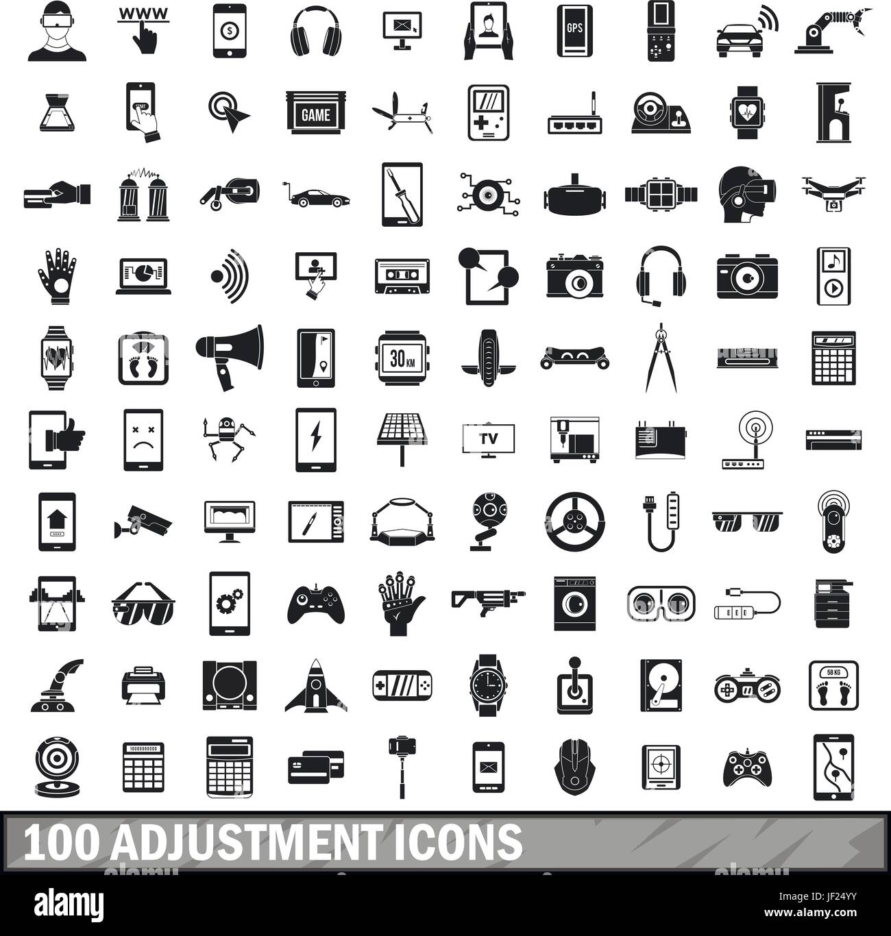 100 adjustment icons set, simple style Stock Vector Image & Art - Alamy