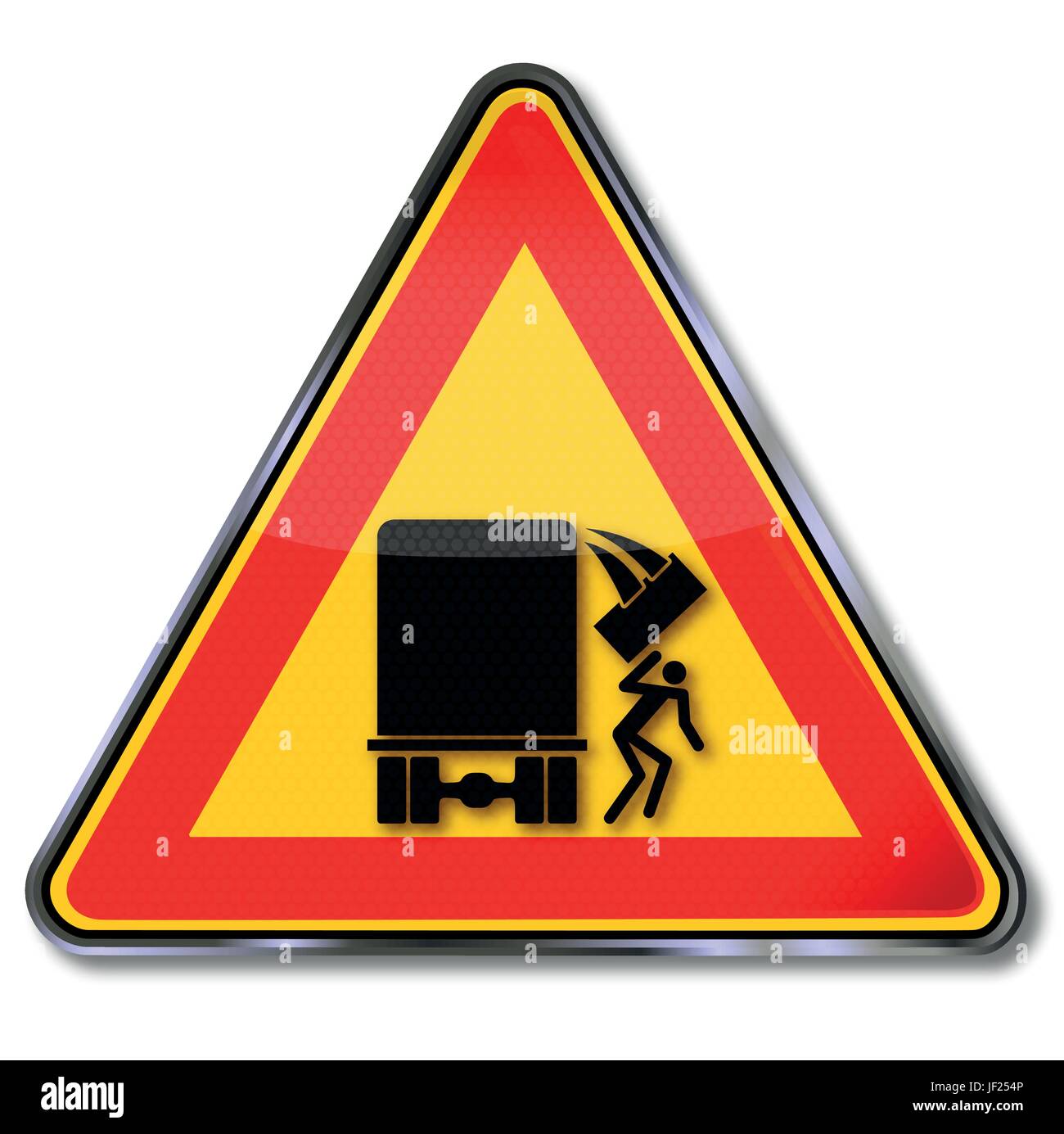 warning signs falling objects from the truck Stock Vector Image & Art ...
