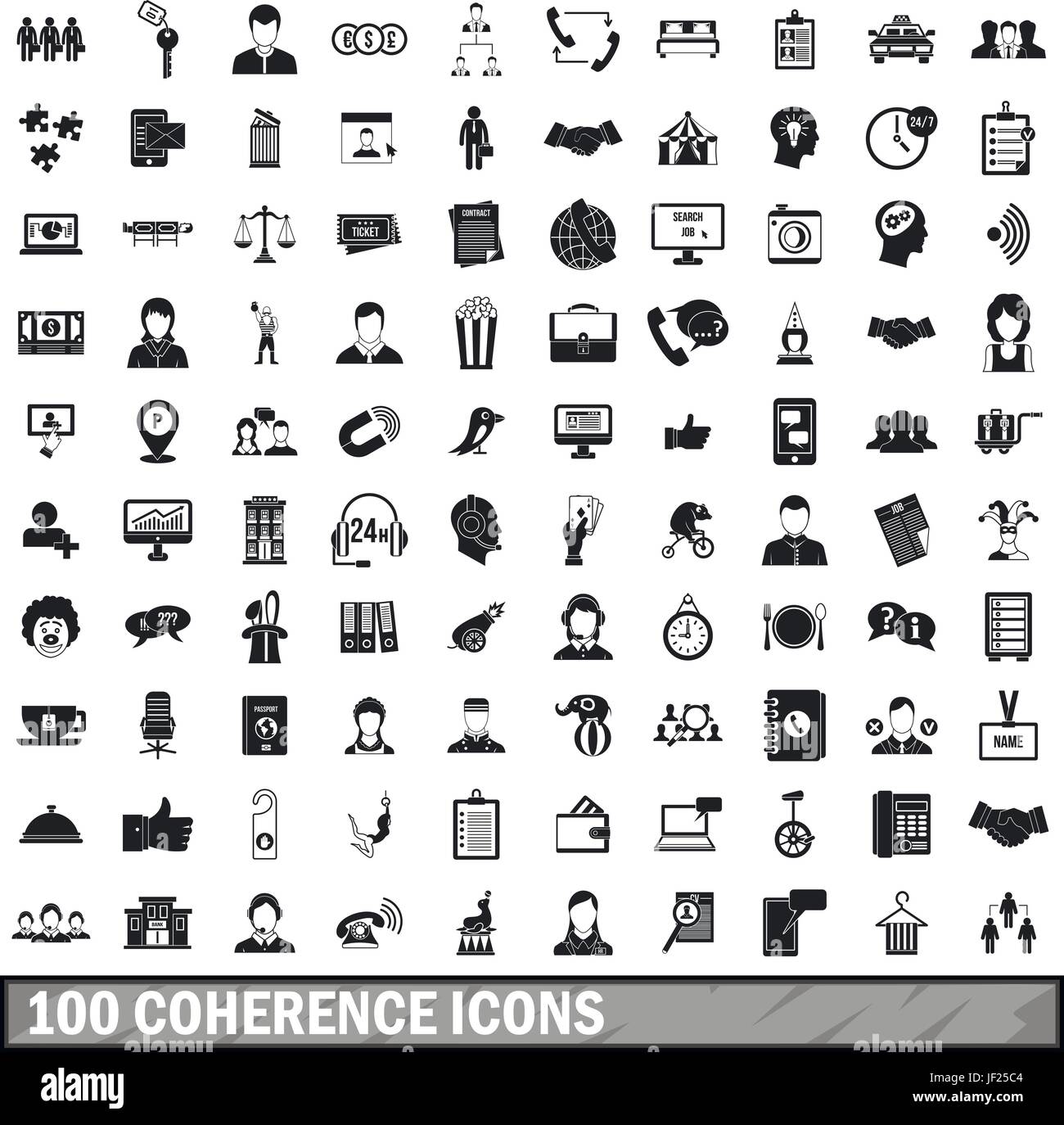 100 coherence icons set, simple style Stock Vector Image & Art - Alamy