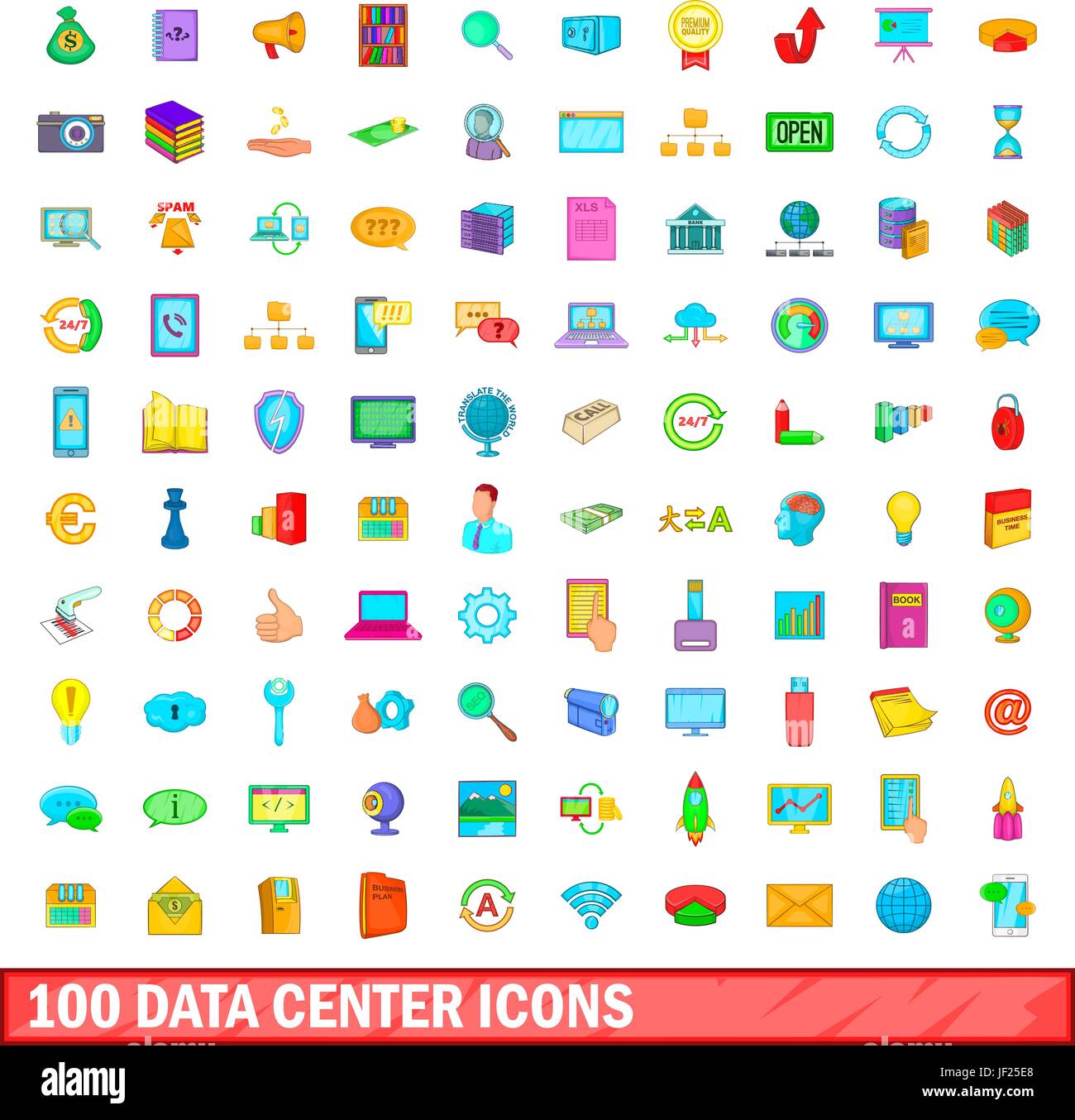 100 data center icons set, cartoon style Stock Vector Image & Art - Alamy
