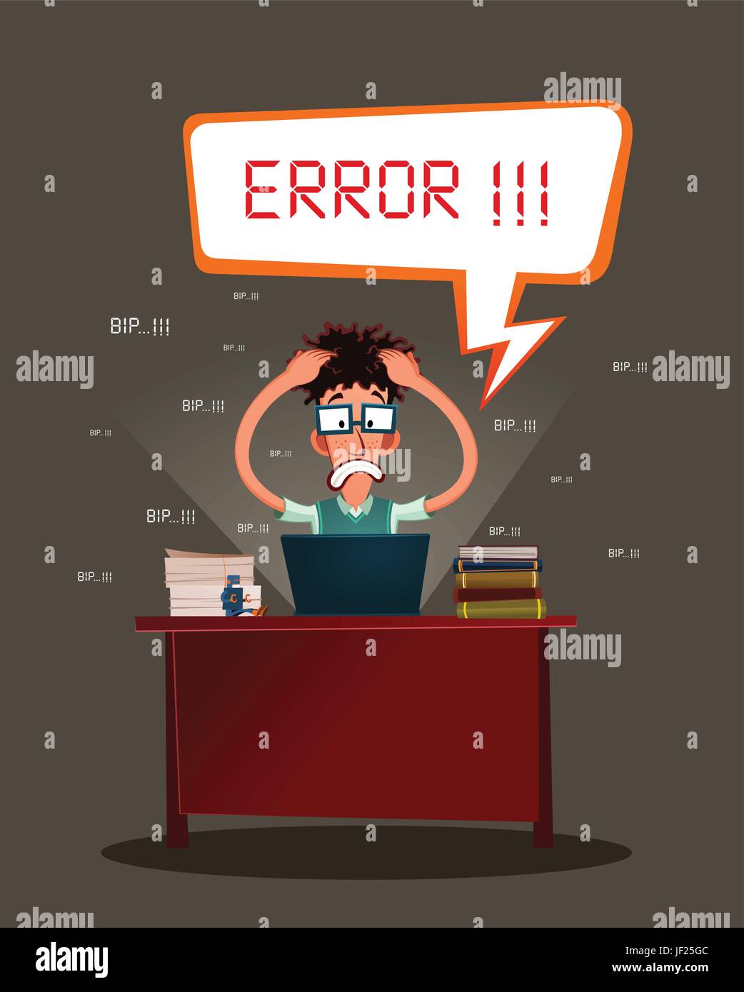 Scared of computers Stock Vector Images - Alamy