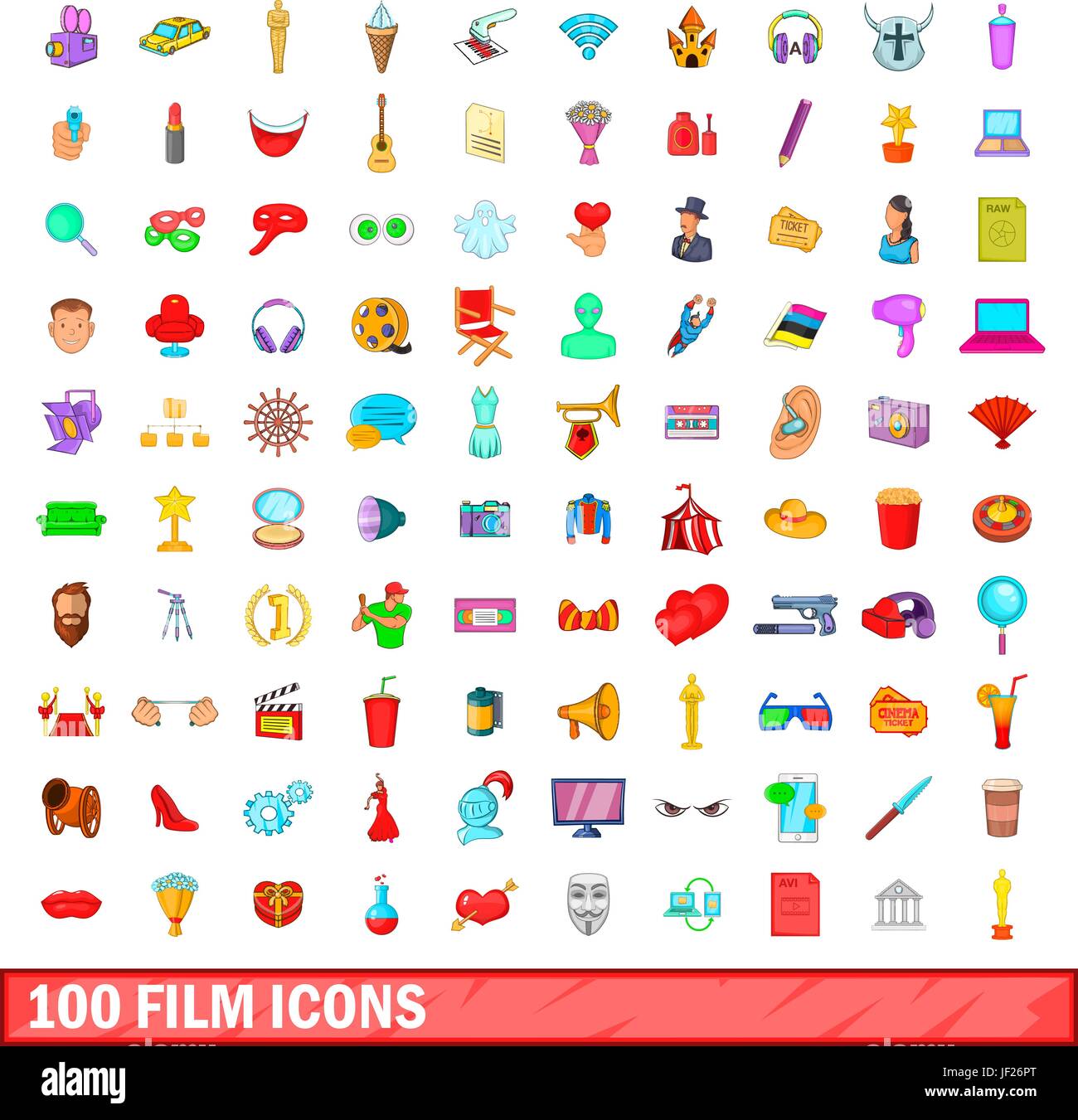 100 film icons set, cartoon style Stock Vector Image & Art - Alamy