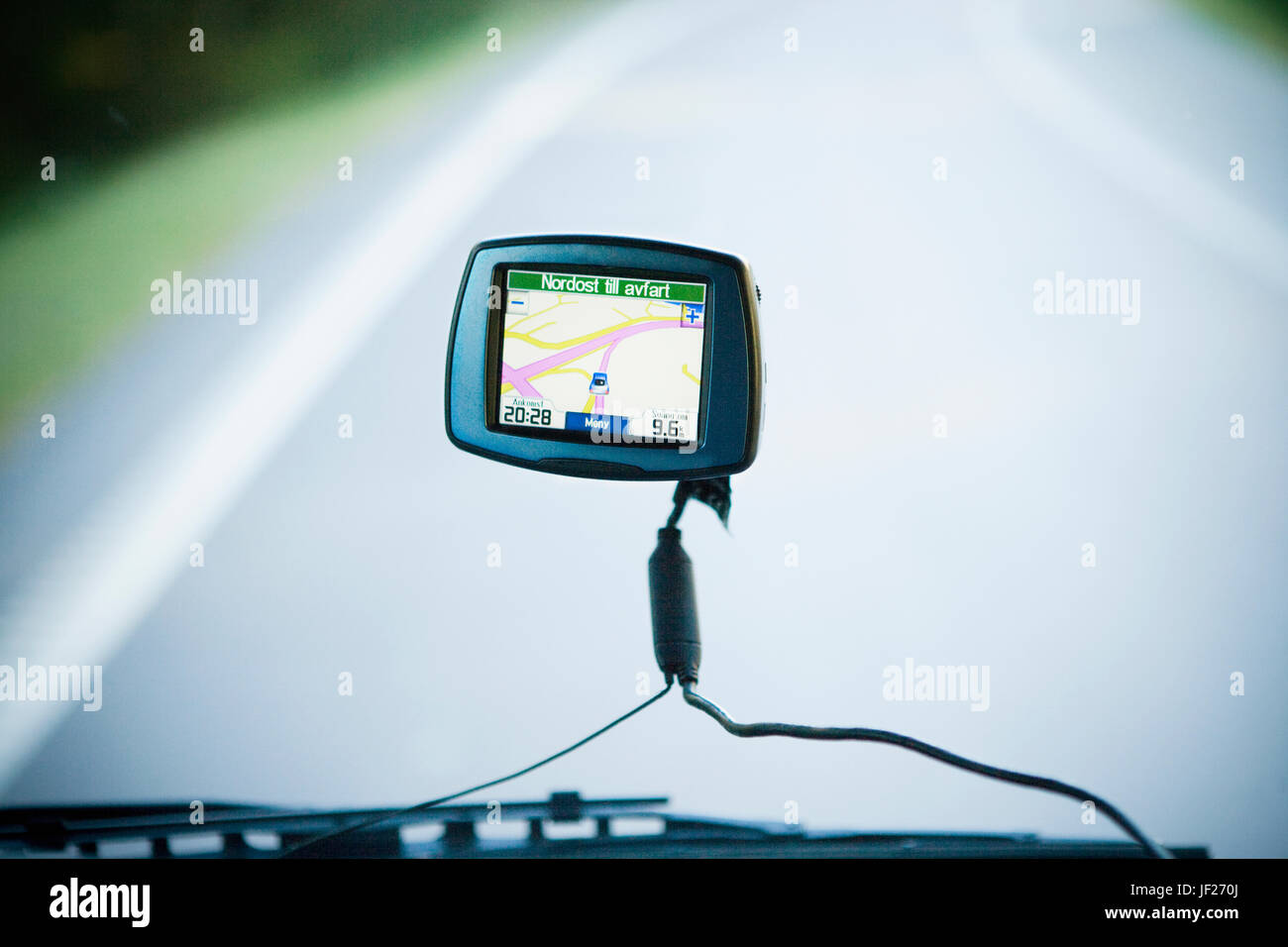 GPS on windscreen Stock Photo - Alamy