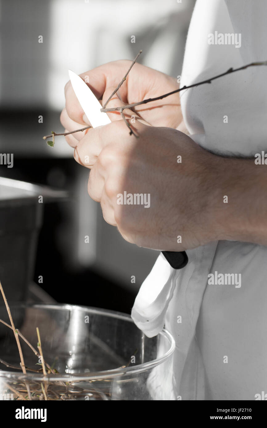Man cutting twigs hi-res stock photography and images - Alamy