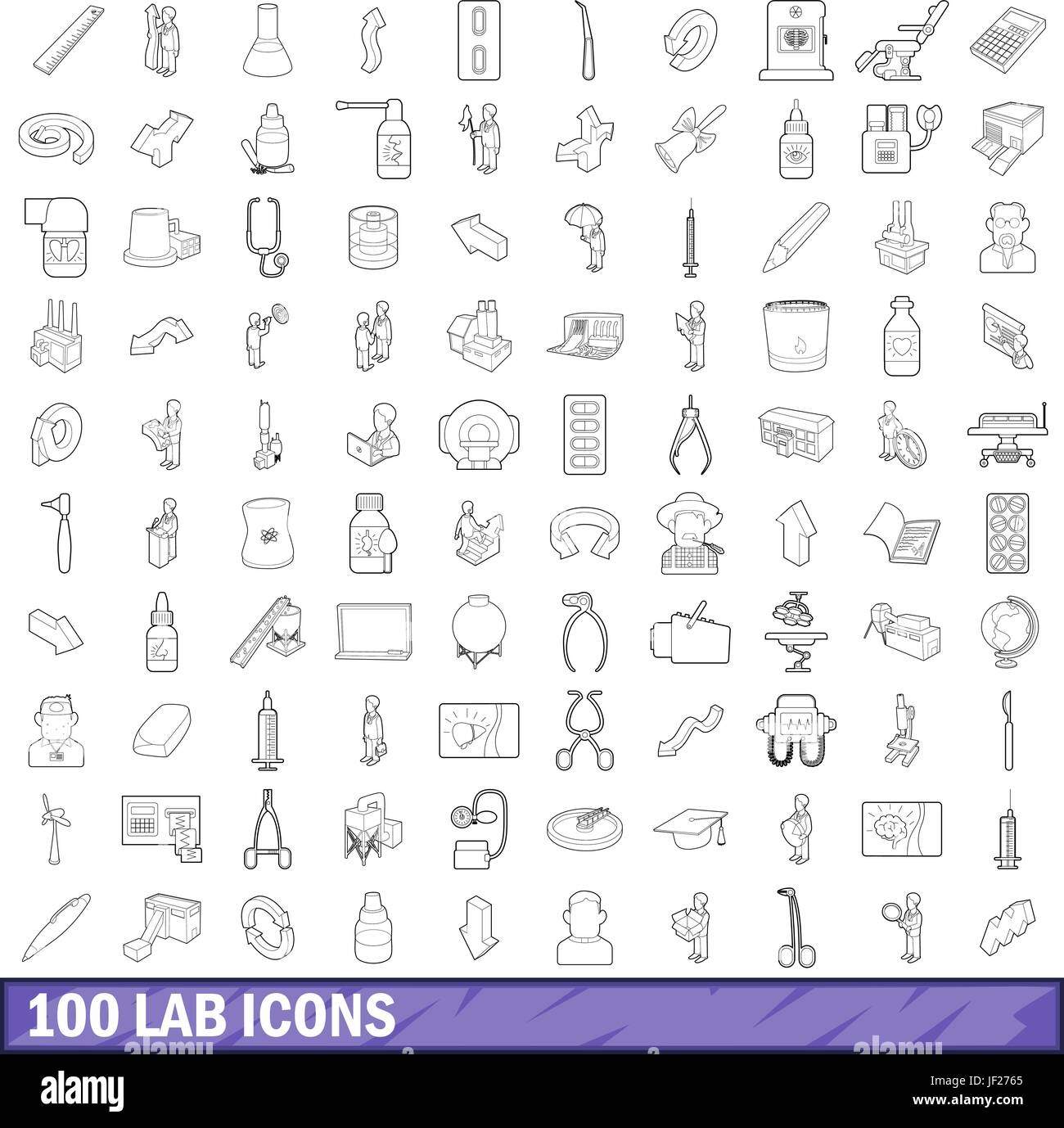 100 scientific laboratory icons set hi-res stock photography and images ...