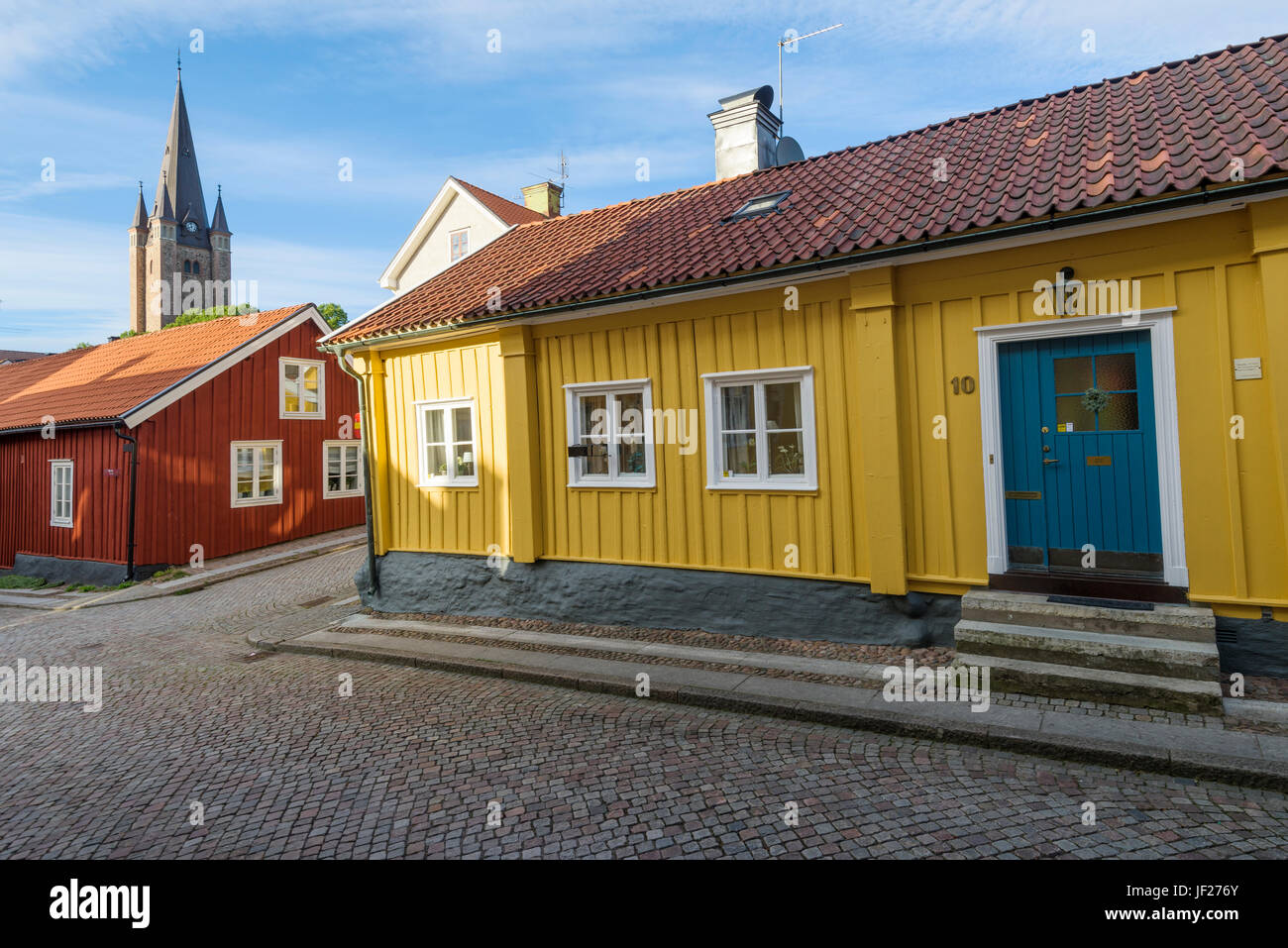 Yellow wooden house Stock Photo - Alamy