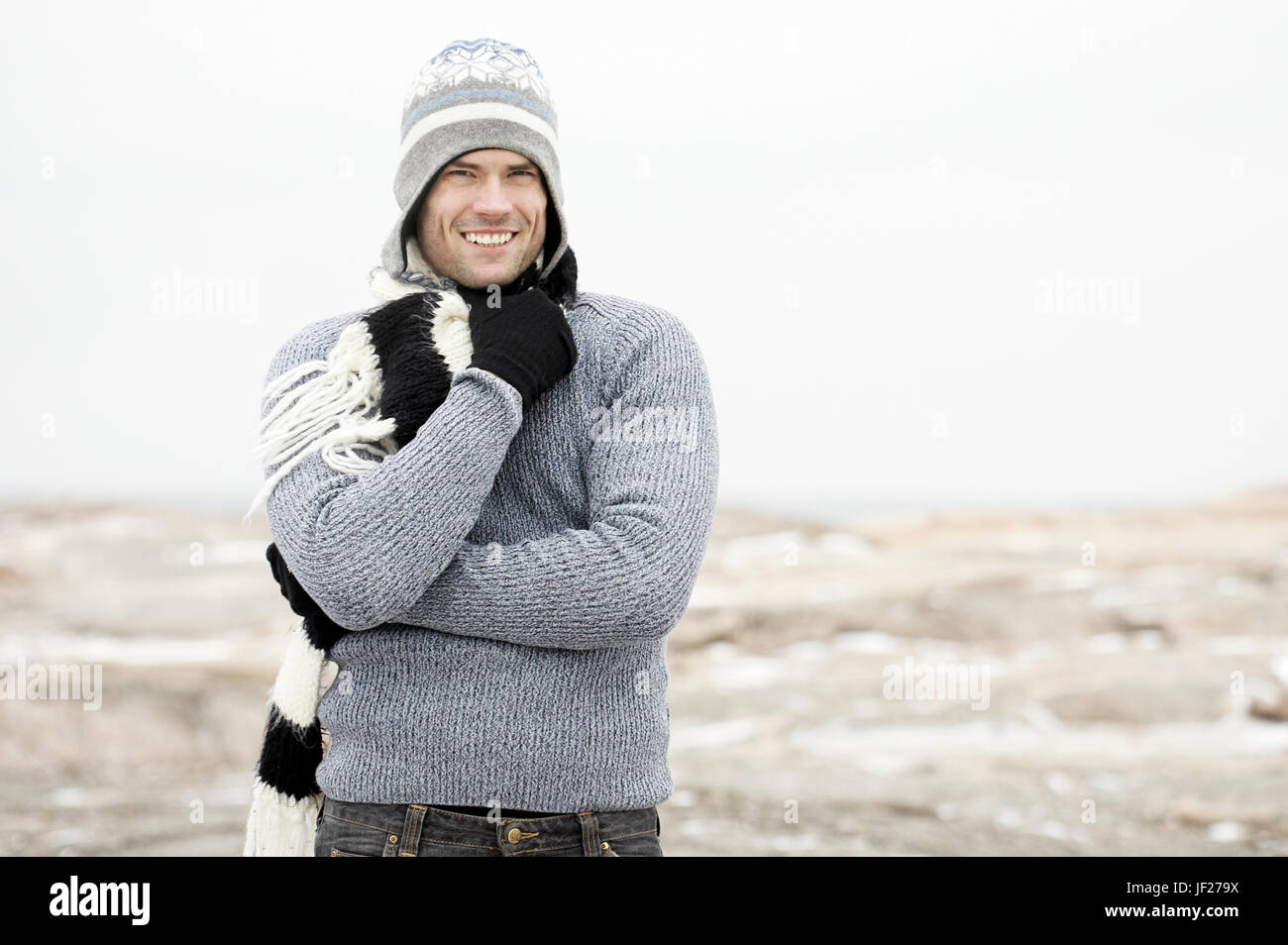 Smiling man at sea Stock Photo - Alamy