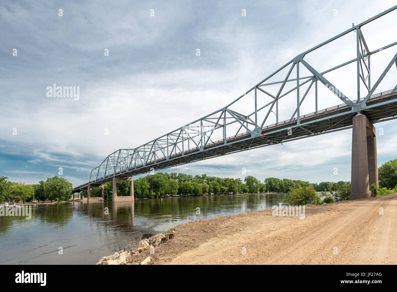 Red Wing Bridge Crosses the Mississippi River at Red Wing, Minnesota ...