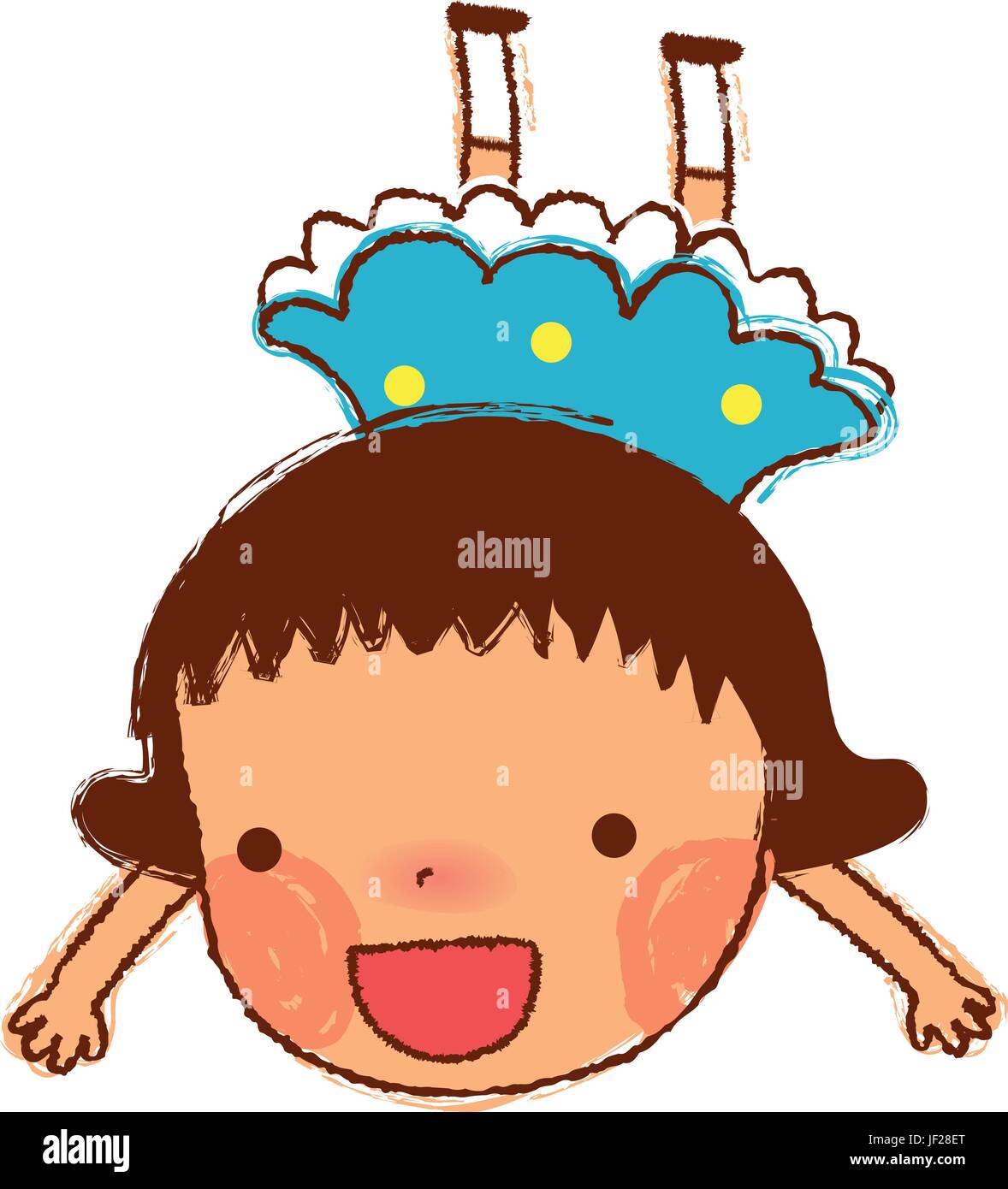 Full length portrait little girl Stock Vector Images - Alamy