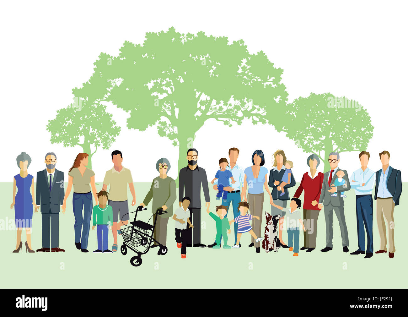 Happy Generation and Family Portrait Stock Photo - Alamy